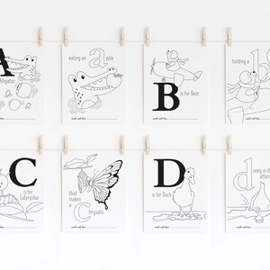 Expanded ABC Baby Shower Coloring Book | Animal Alphabet Coloring Pages ...