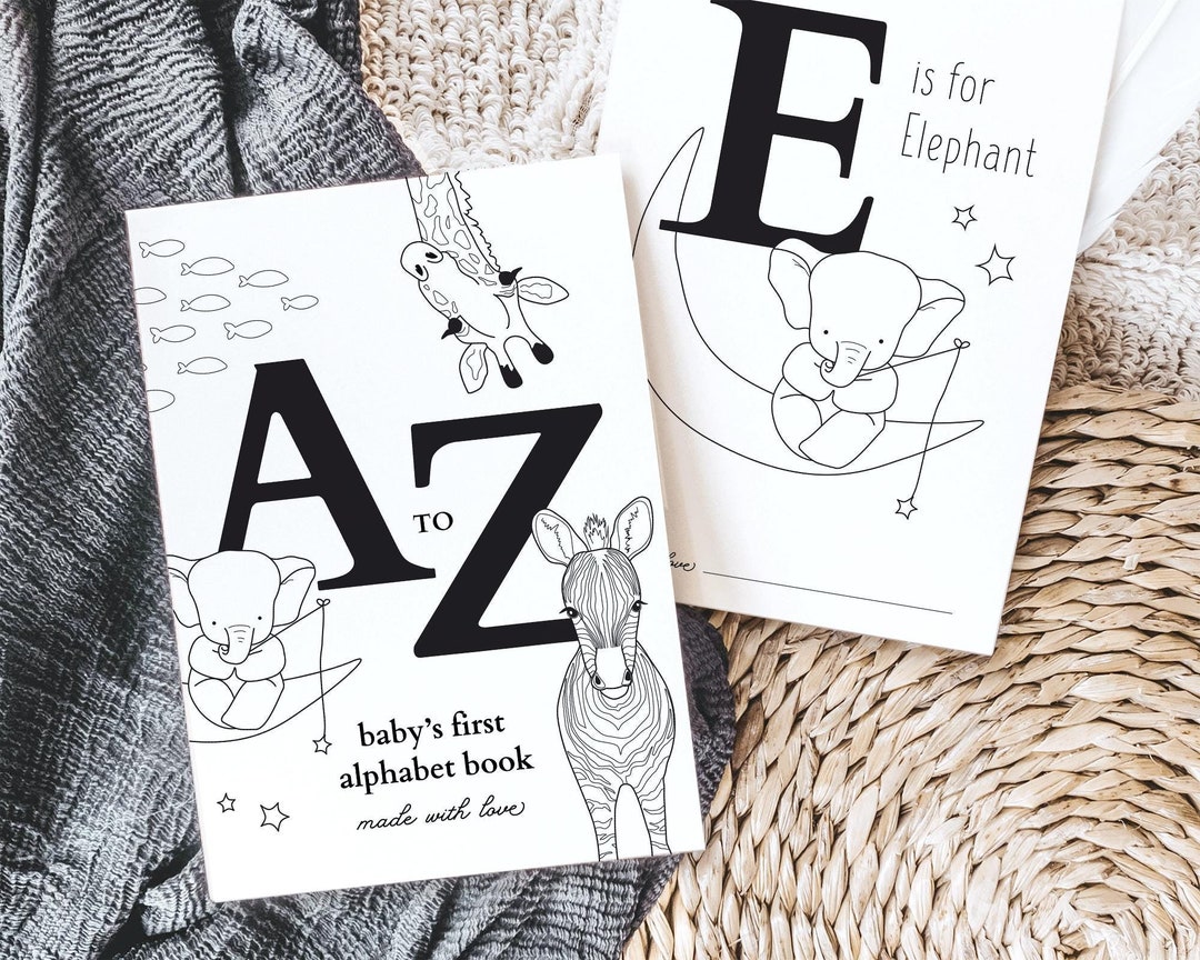ABC Baby Shower Coloring Book | Animal Alphabet Printable Activity ...