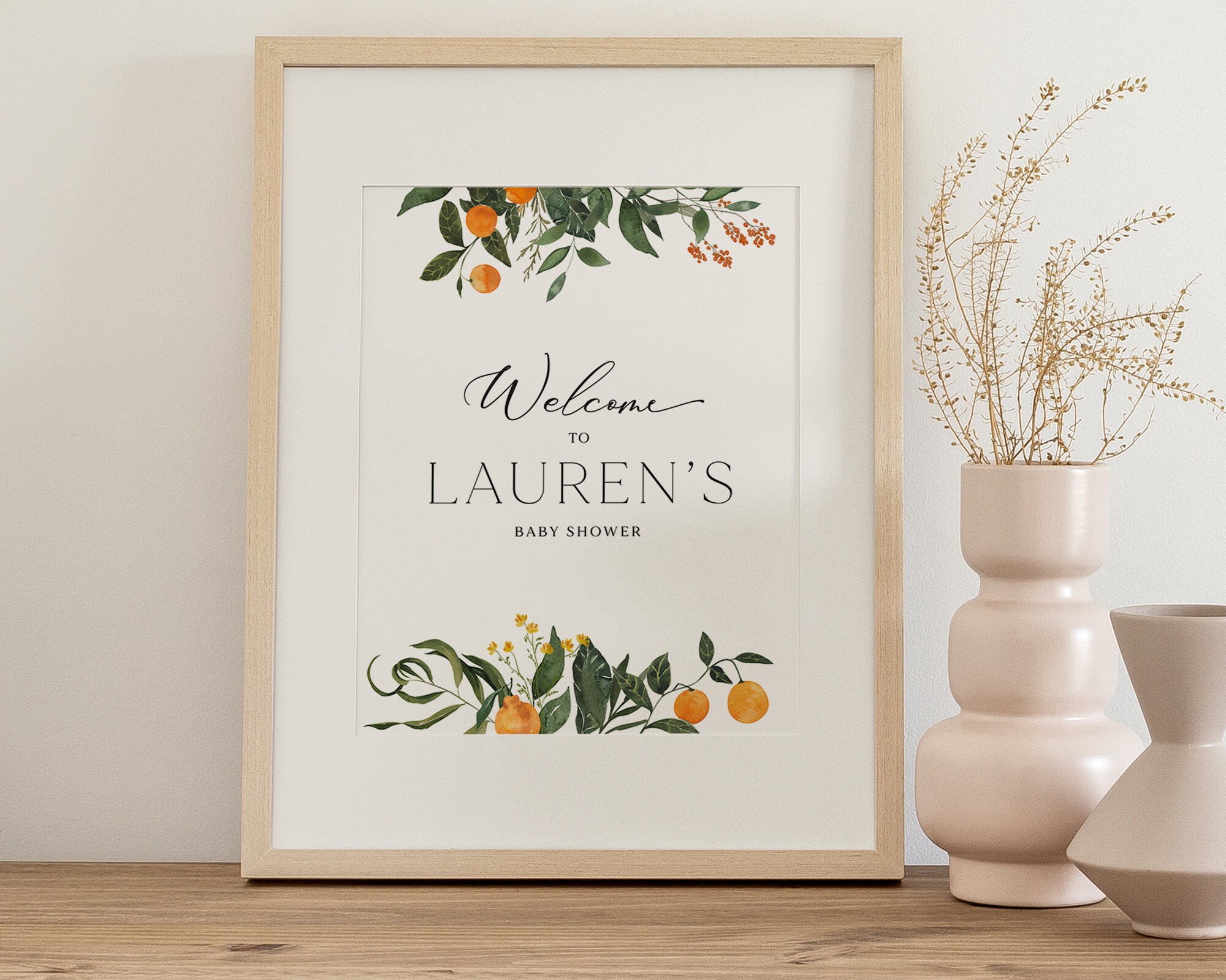 Citrus Baby Shower Welcome Sign | Personalized Little Cutie Theme ...