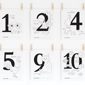 Animal Alphabet & Numbers Coloring Book | ABC and 123 Baby Shower Game ...