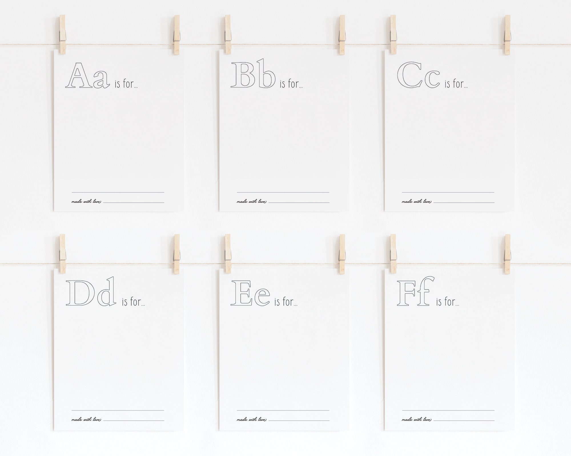 Blank ABC Coloring Book Alphabet Drawing Pages ABC Baby Shower Book ...