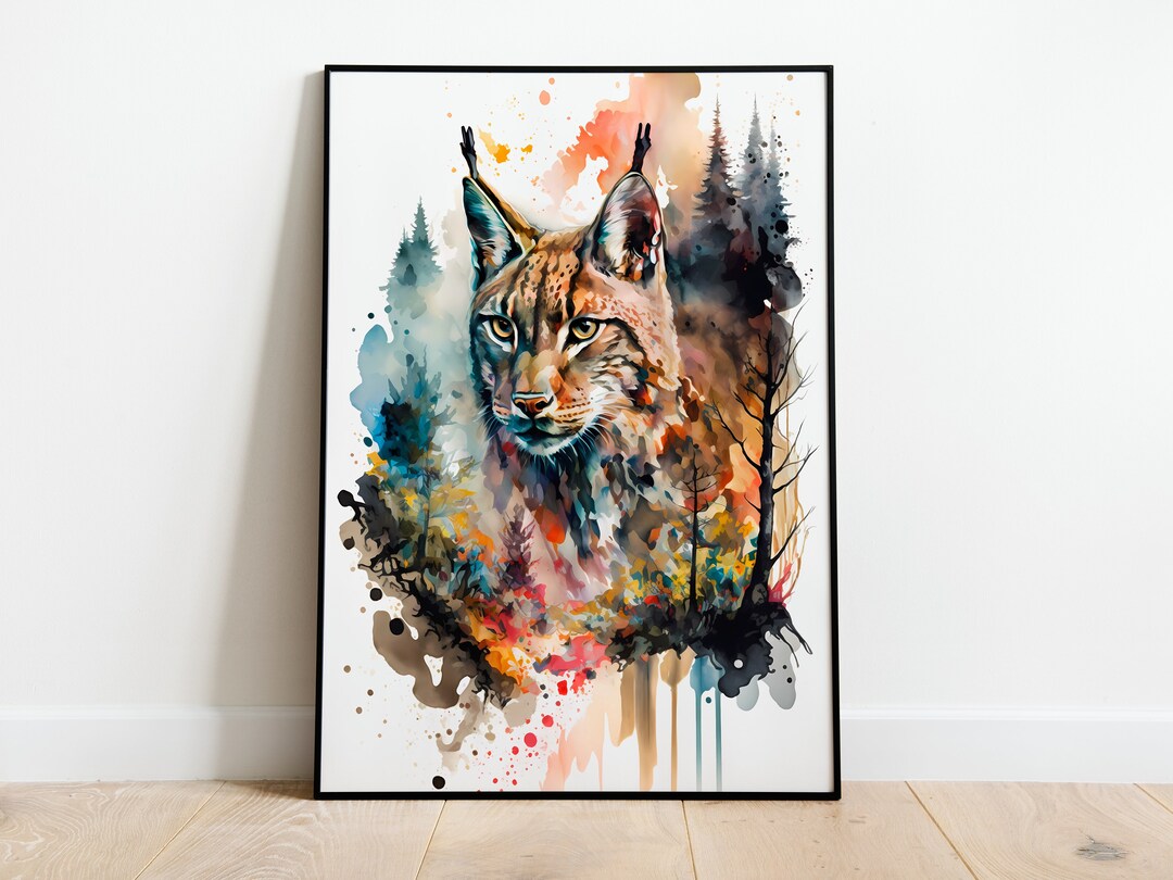 Aquarell Luchs DRUCKBARE KUNST Luchs Sofort Download Luchs Poster ...