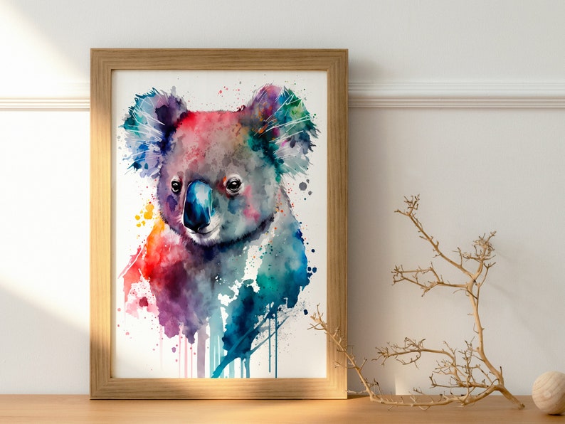 Koala Aquarell DRUCKBARE KUNST Koala Print Sofortiger Download Koala Poster Wildlife Geschenk ...