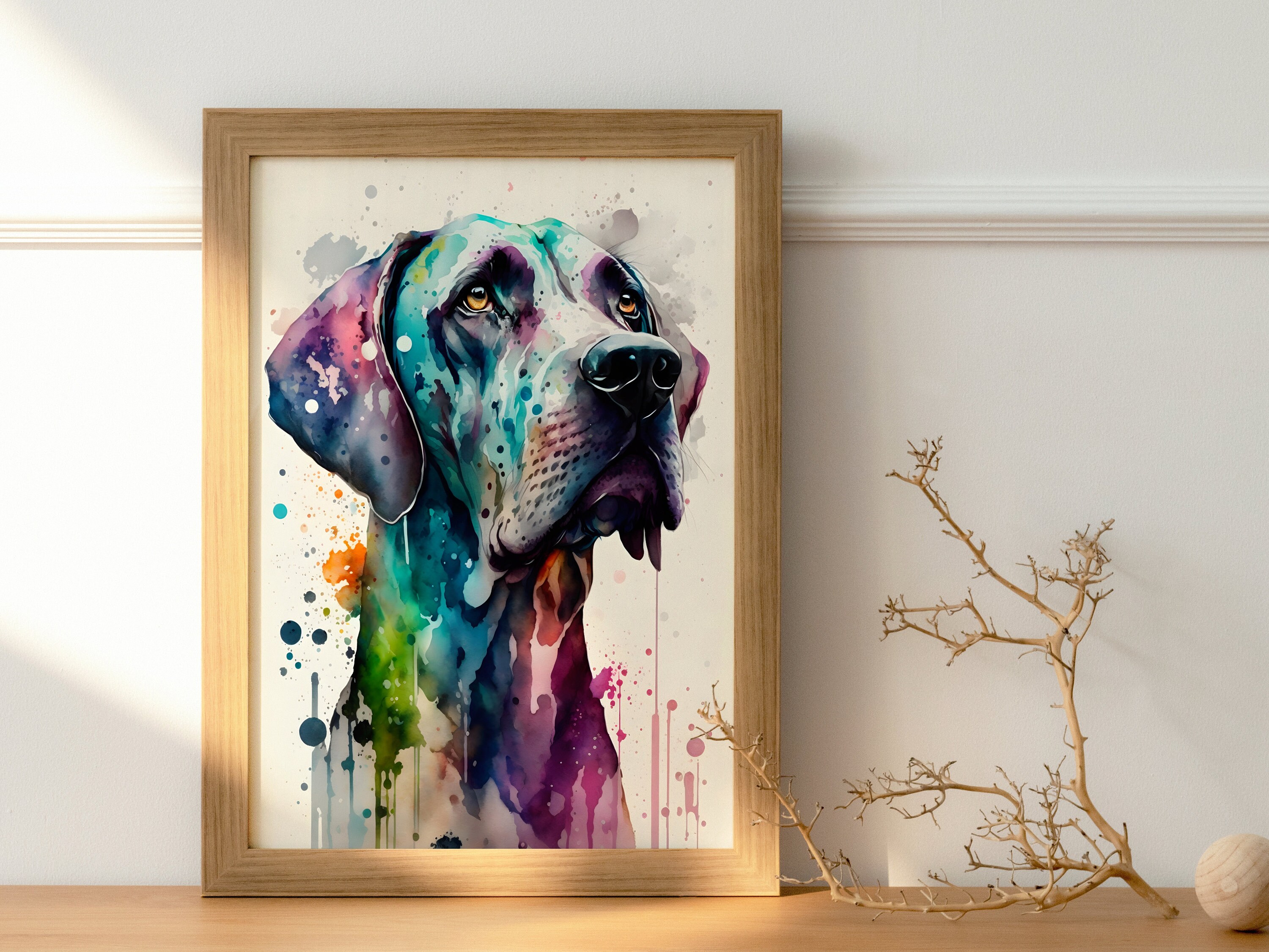 Great Dane Watercolor PRINTABLE ART Great Dane Print Instant Download ...
