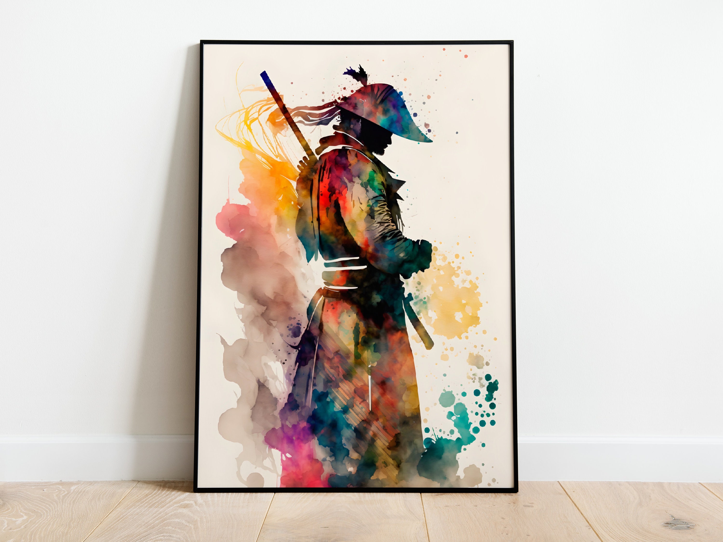 Japanese Samurai Watercolor PRINTABLE ART Samurai Print Instant ...