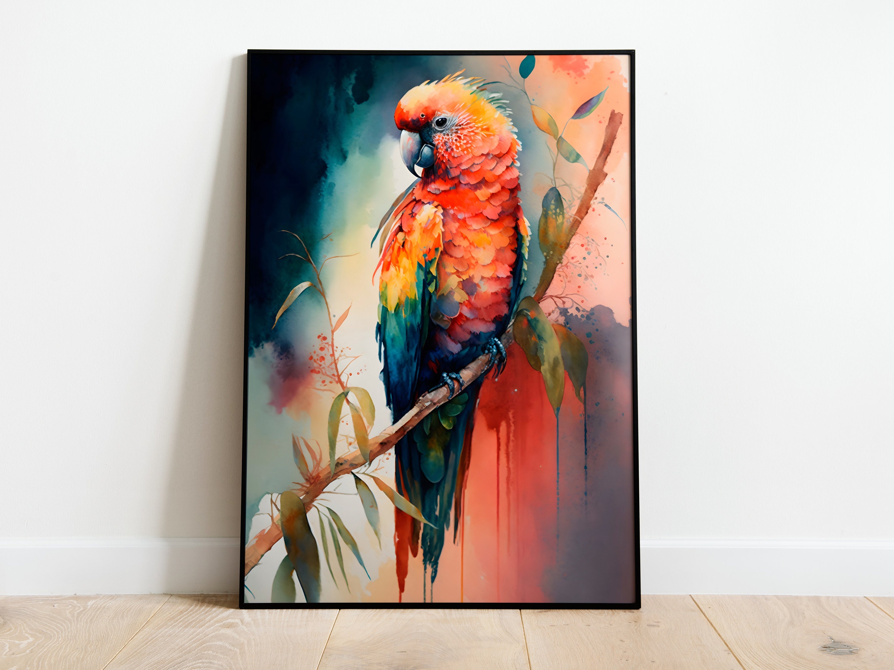 Parrot Watercolor PRINTABLE ART Parrot Print Instant Download Parrot ...