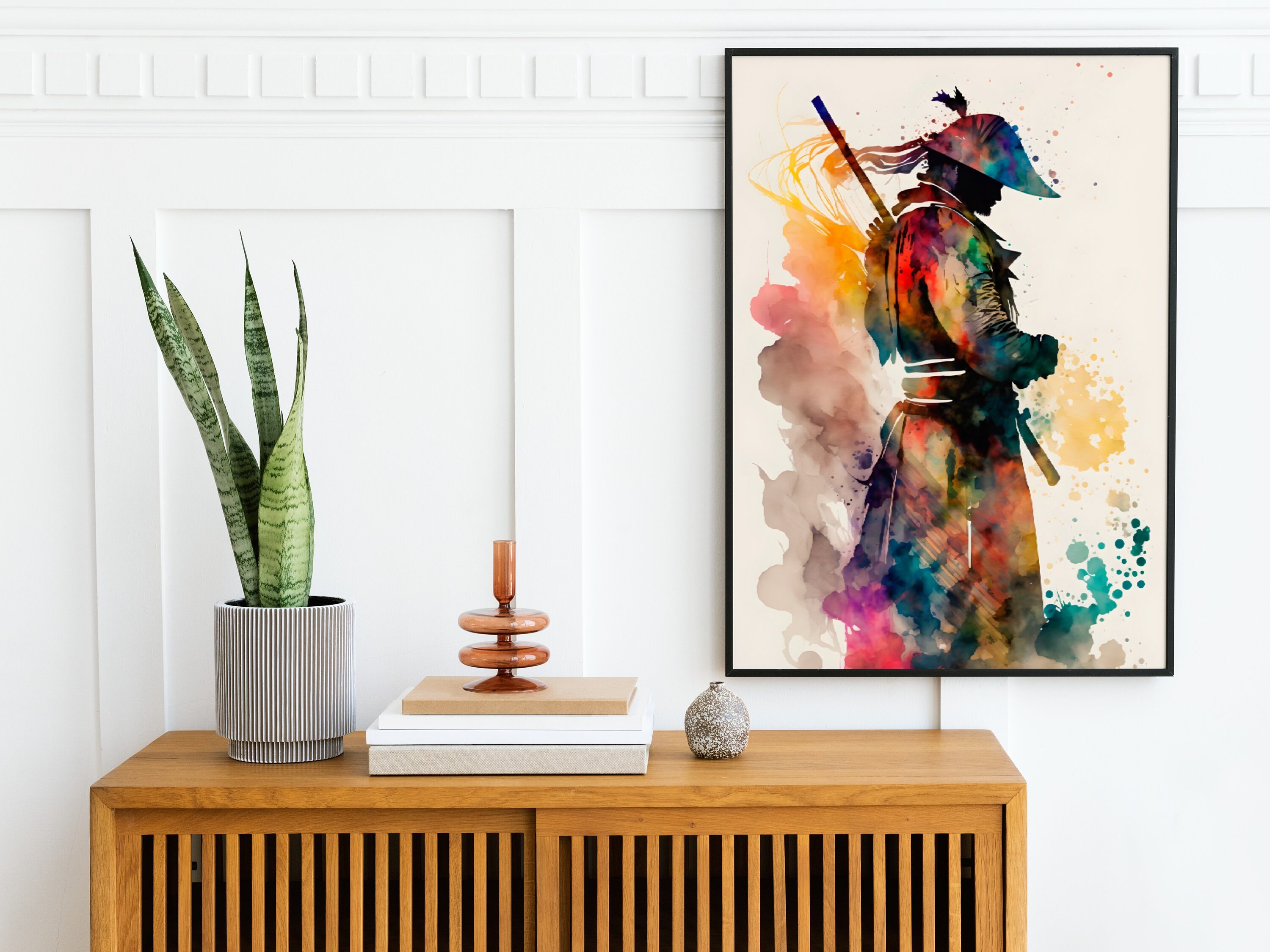 Japanese Samurai Watercolor PRINTABLE ART Samurai Print Instant ...