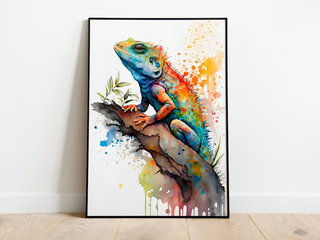 Lizard Watercolor PRINTABLE ART Lizard Print Instant Download Lizard ...
