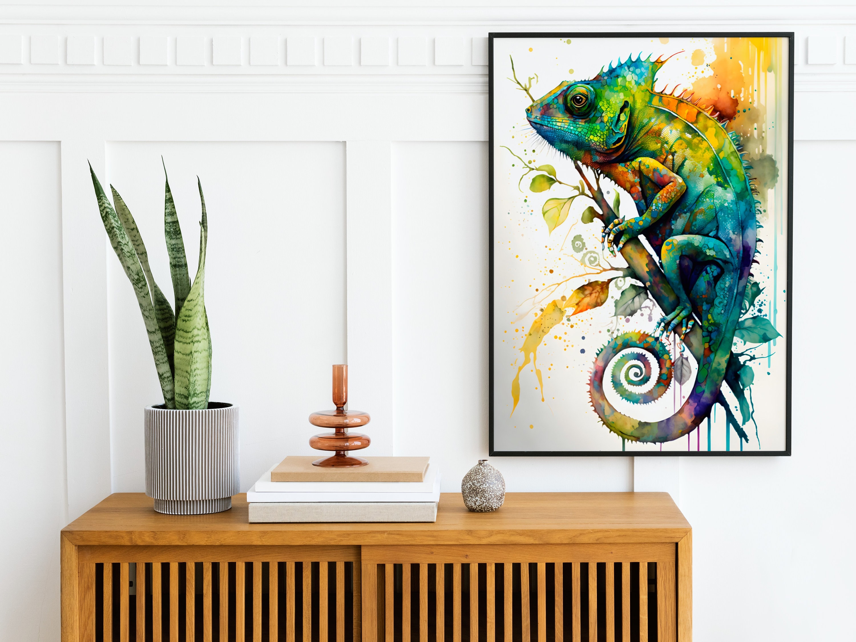 Chameleon Watercolor PRINTABLE ART Chameleon Print Instant Download ...