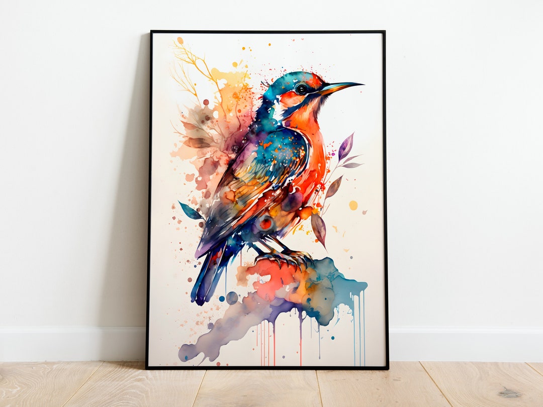 Bird Watercolor PRINTABLE ART Bird Print Instant Download Bird Poster ...
