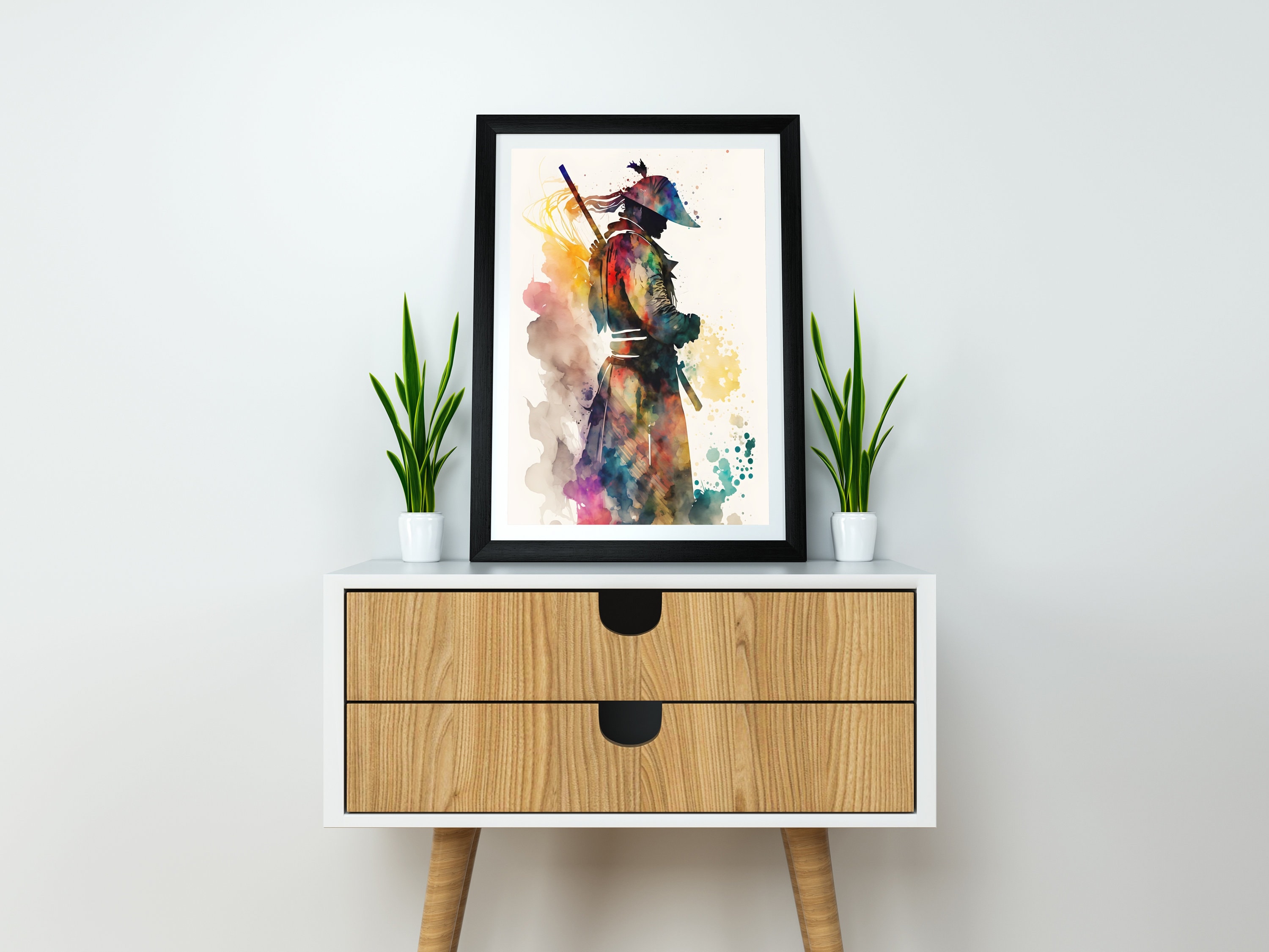 Japanese Samurai Watercolor PRINTABLE ART Samurai Print Instant ...