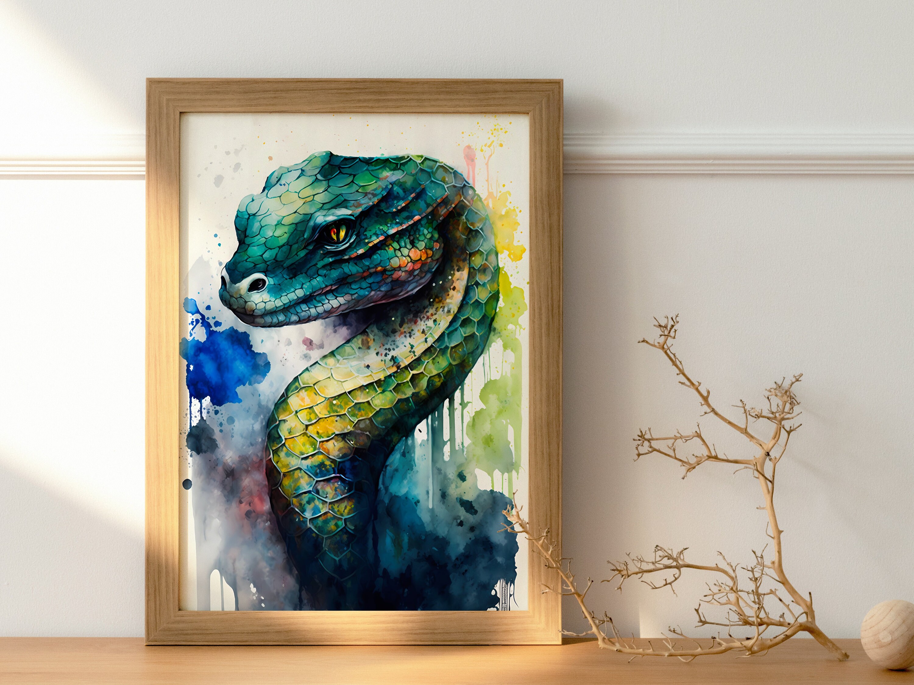 Snake Watercolor PRINTABLE ART Snake Print Instant Download Snake ...