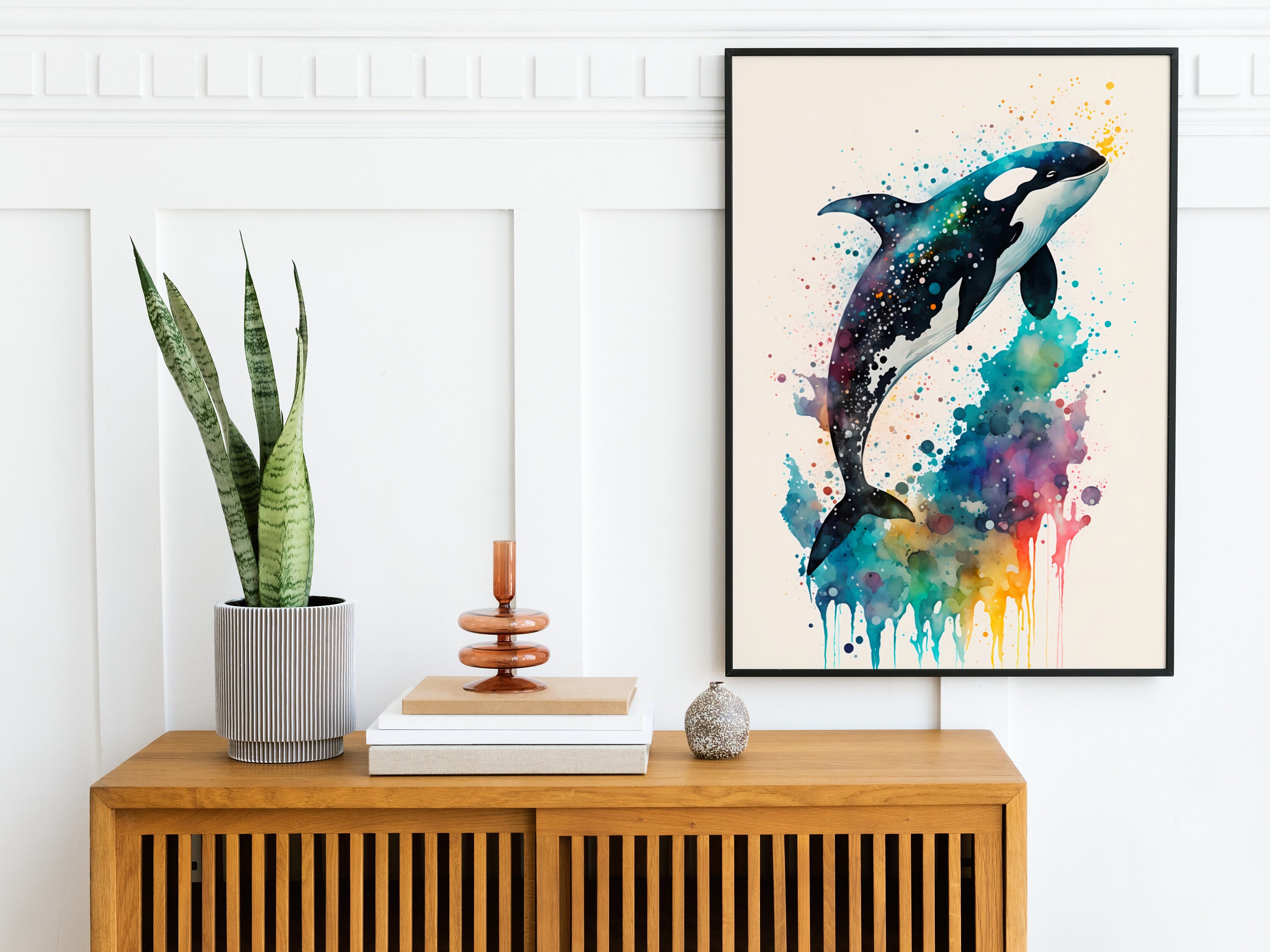 Orca Watercolor PRINTABLE ART Orca Print Instant Download Orca Jumping ...