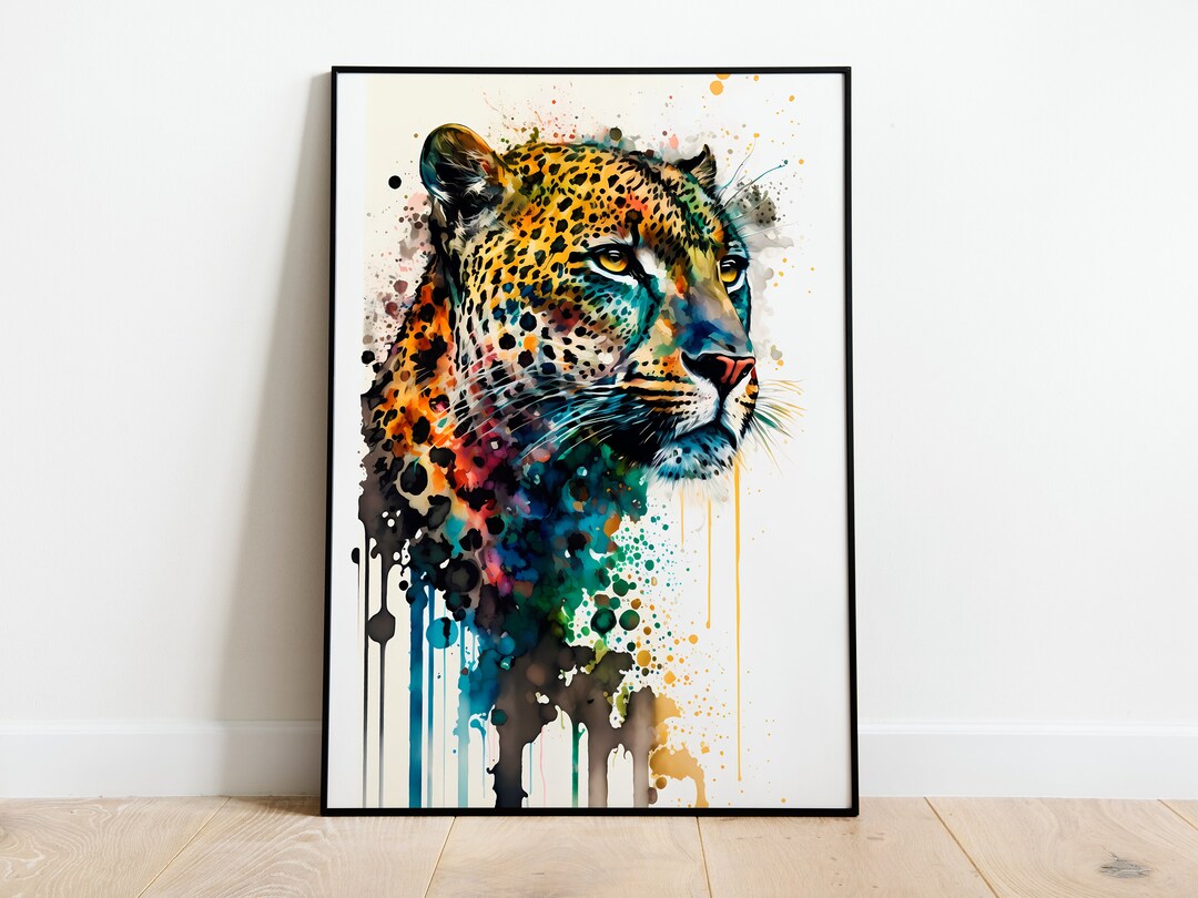 Watercolor Leopard PRINTABLE ART Leopard Instant Download Leopard ...