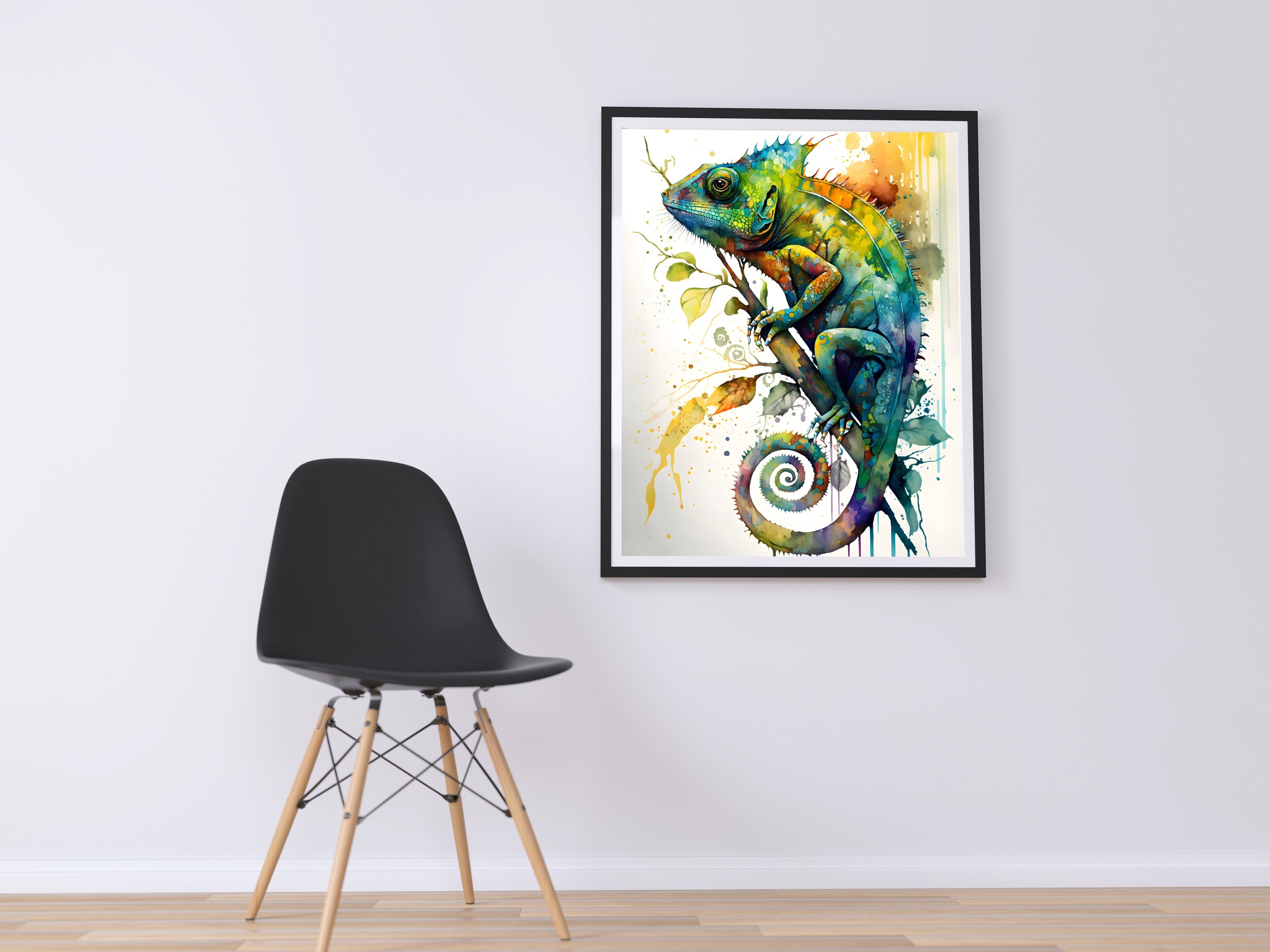 Chameleon Watercolor PRINTABLE ART Chameleon Print Instant Download ...