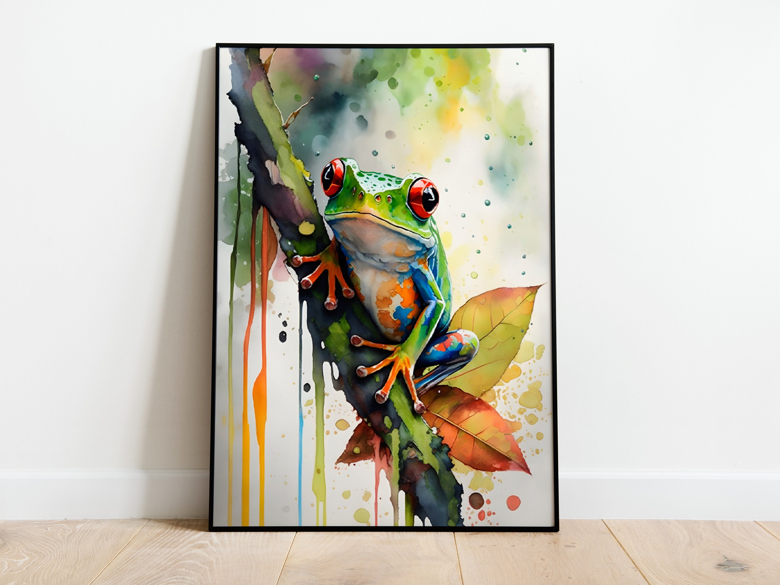 Frog Watercolor PRINTABLE ART Frog Print Instant Download Frog Poster ...