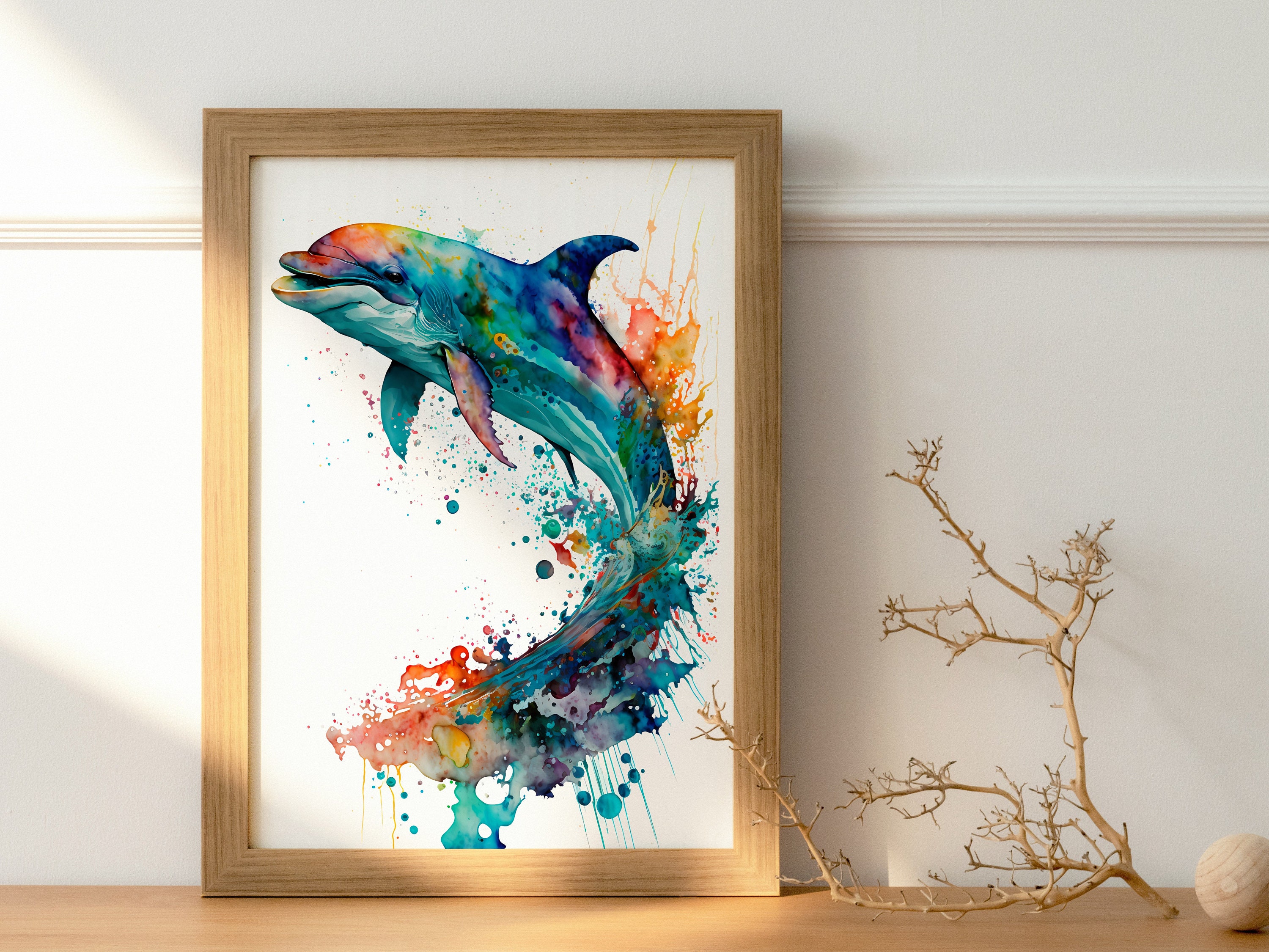 Aquarell Delfin DRUCKBARE KUNST Delfin Sofort Download Delfin Poster ...