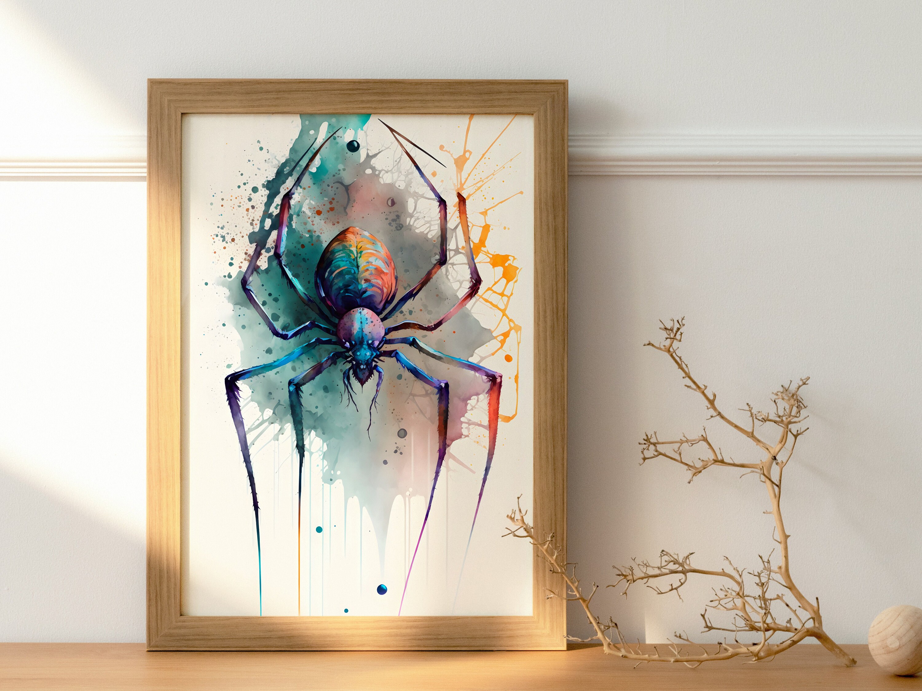 Spider Watercolor PRINTABLE ART Spider Print Instant Download Spider ...