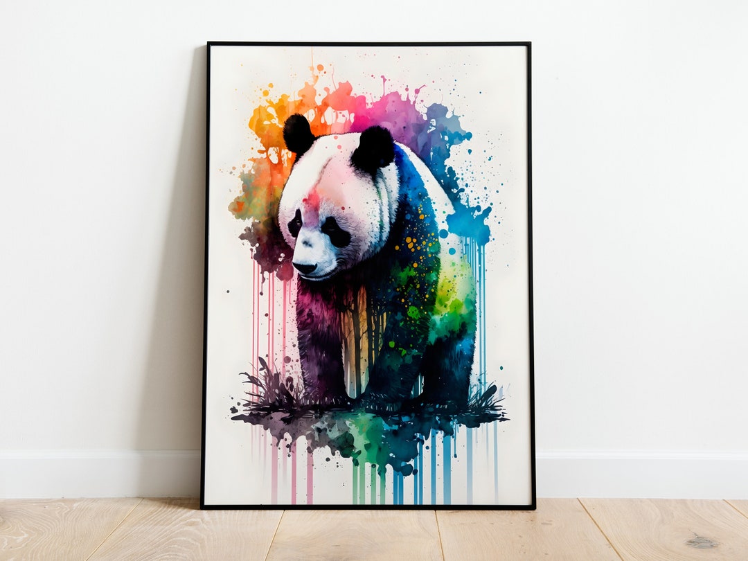 Panda Watercolor PRINTABLE ART Panda Print Instant Download Panda ...