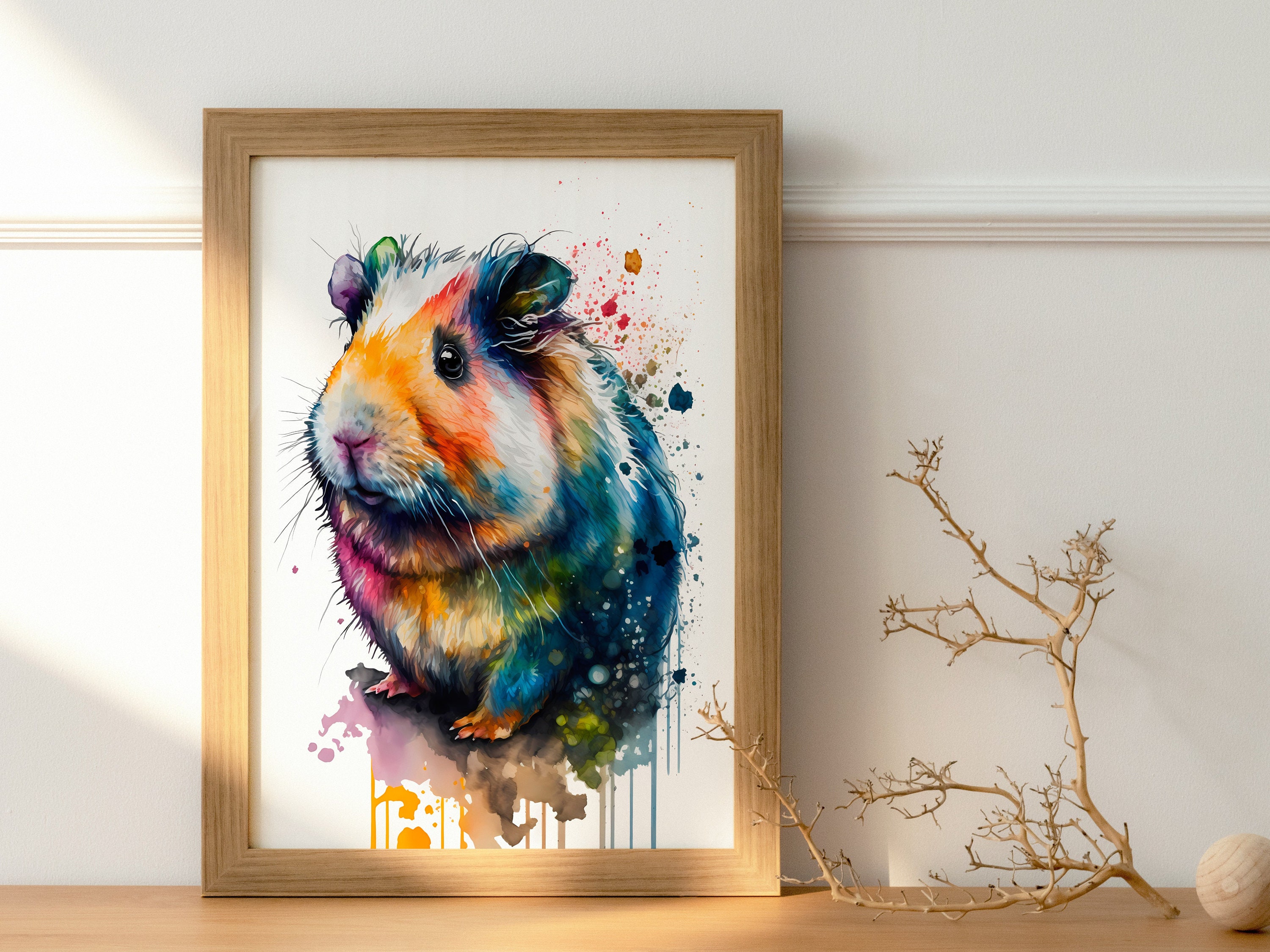 Watercolor Guinea Pig PRINTABLE ART Guinea Pig Instant Download Guinea ...
