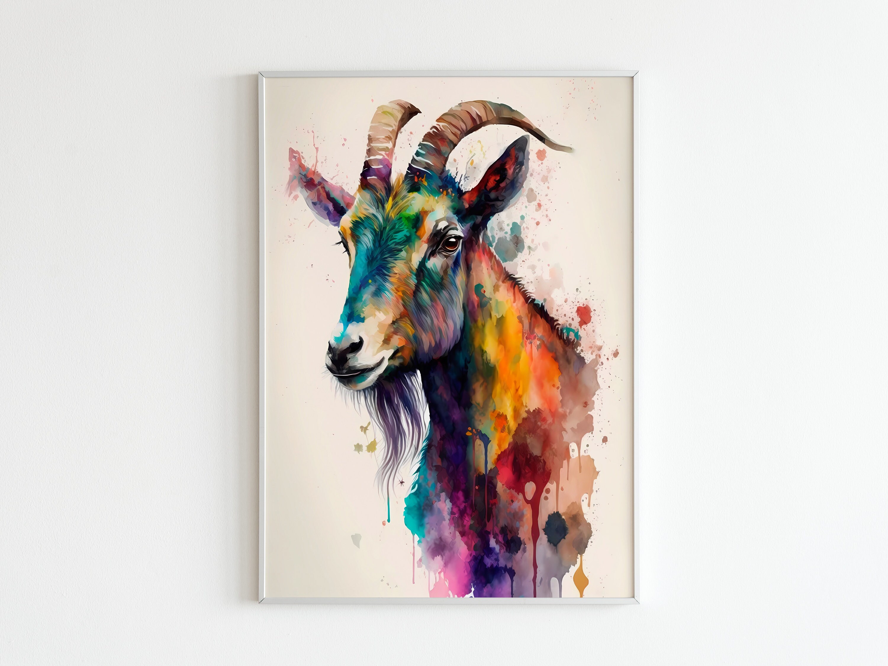 Watercolor Goat PRINTABLE ART Goat Instant Download Goat Poster ...