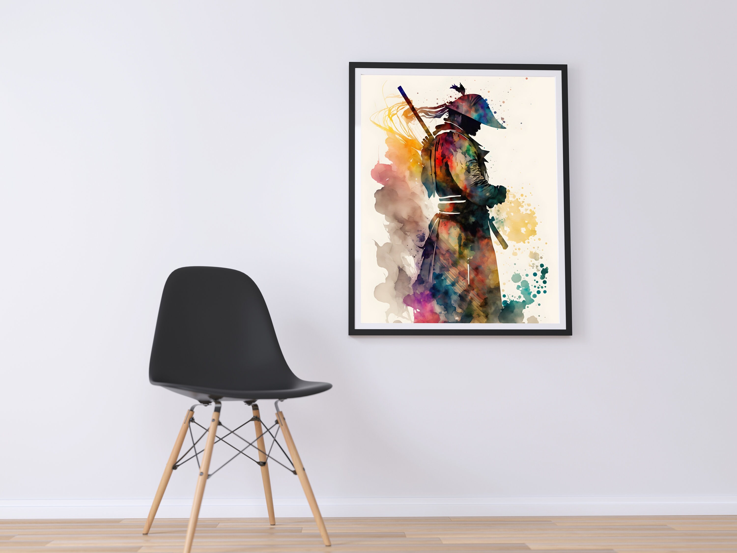 Japanese Samurai Watercolor PRINTABLE ART Samurai Print Instant ...