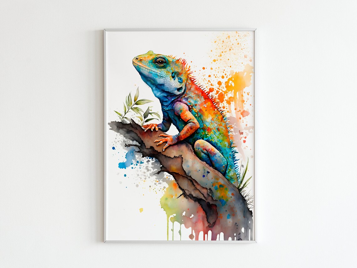 Lizard Watercolor PRINTABLE ART Lizard Print Instant Download Lizard ...