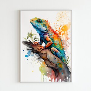 Lizard Watercolor PRINTABLE ART Lizard Print Instant Download Lizard ...
