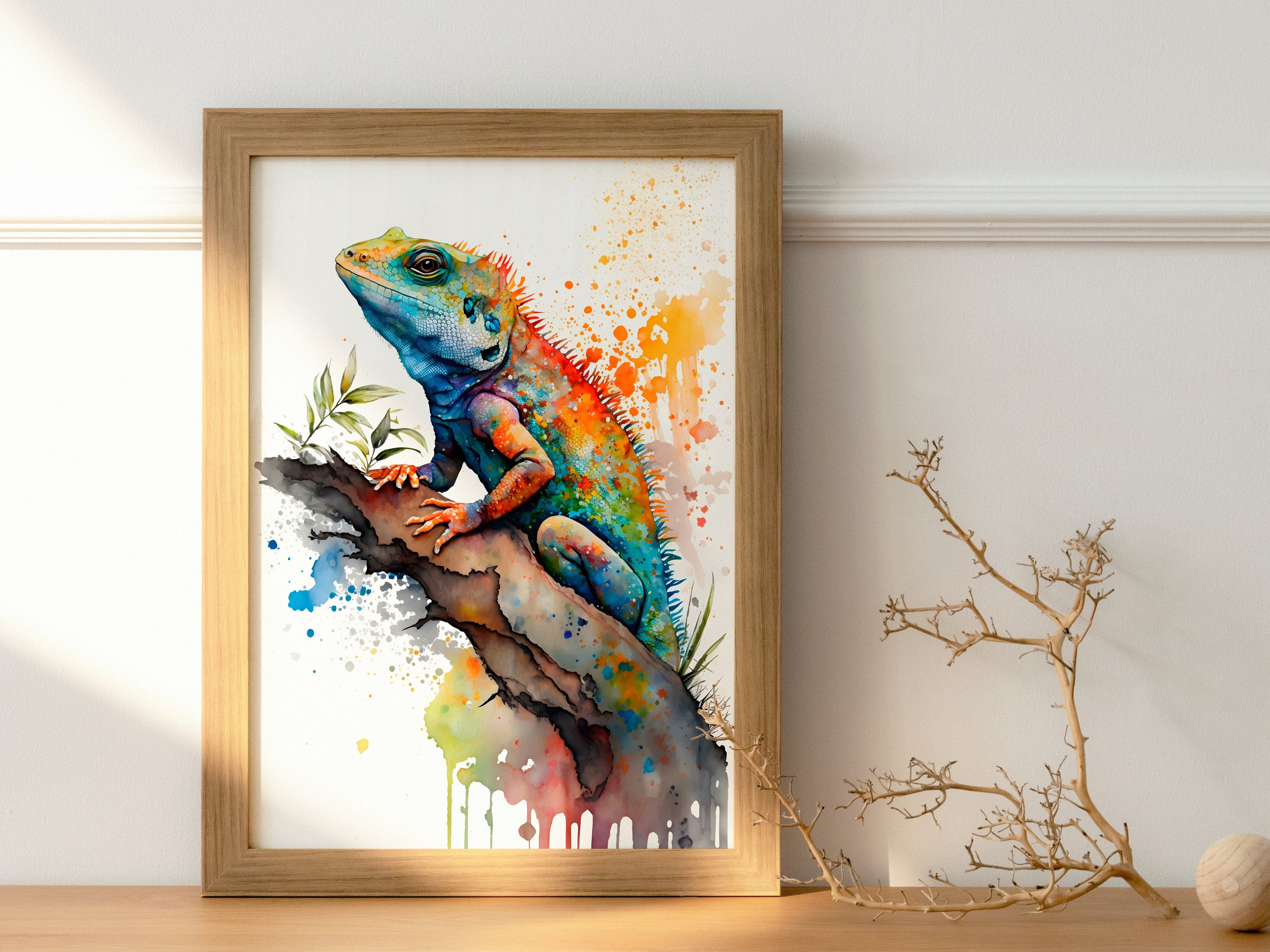 Lizard Watercolor PRINTABLE ART Lizard Print Instant Download Lizard ...