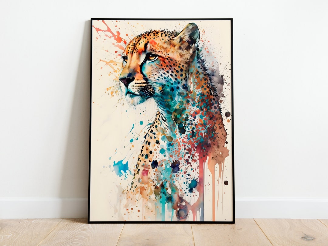 Cheetah Watercolor PRINTABLE ART Cheetah Print Instant Download Cheetah ...