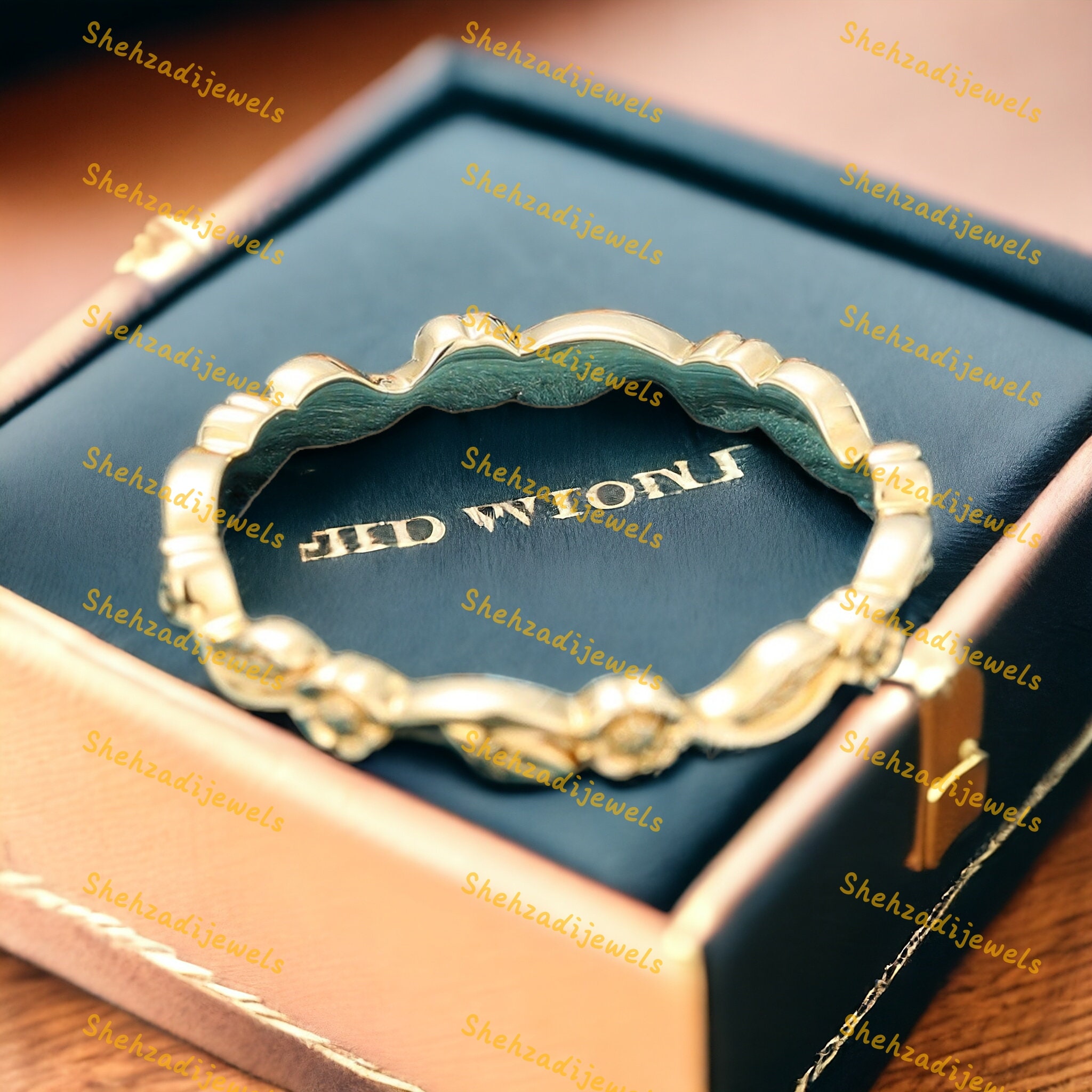 Vintage Solid Gold Wedding Band Yellow Gold Flower Wedding Band Floral ...