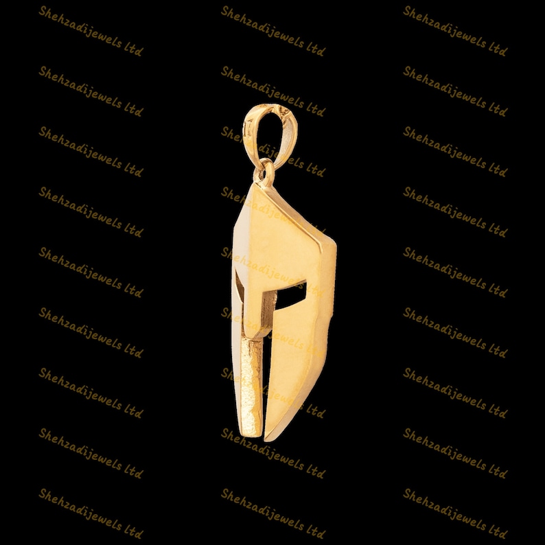 14k Solid Gold Spartan Helmet Necklace, Greek Warrior Pendant - Etsy
