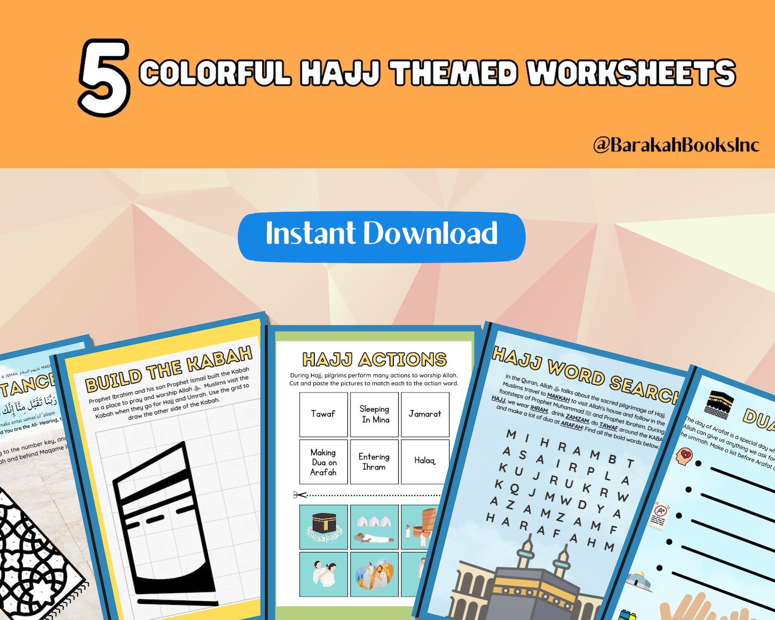 Colorful Hajj Printables | Printable Hajj Worksheets | Islamic Hajj ...