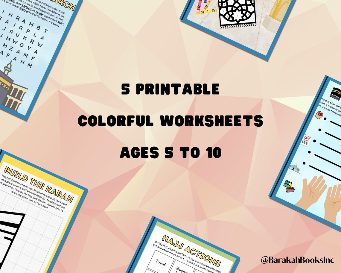 Colorful Hajj Printables | Printable Hajj Worksheets | Islamic Hajj ...