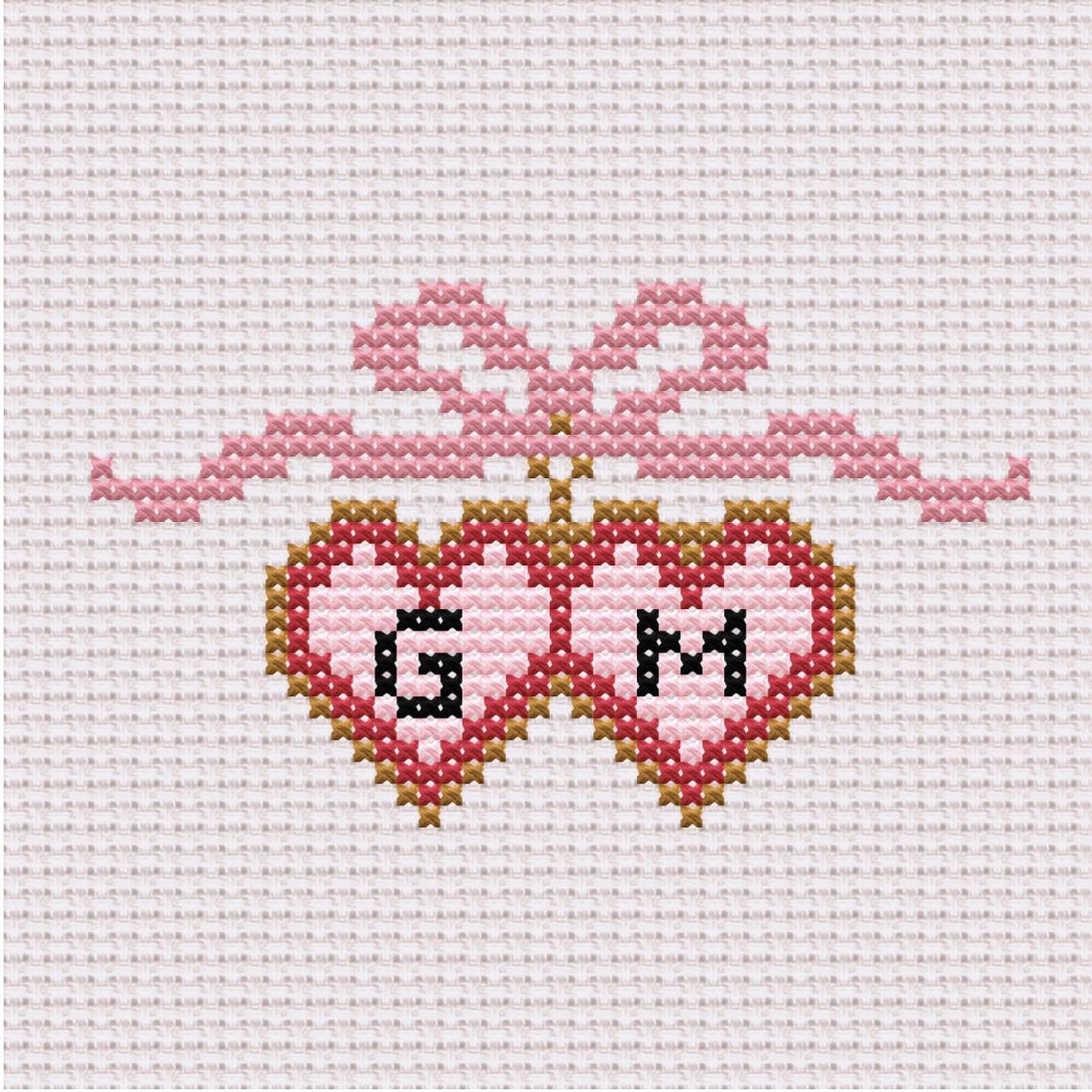 Custom PDF Cross Stitch Locket Pattern – Personalized Heart Locket With ...