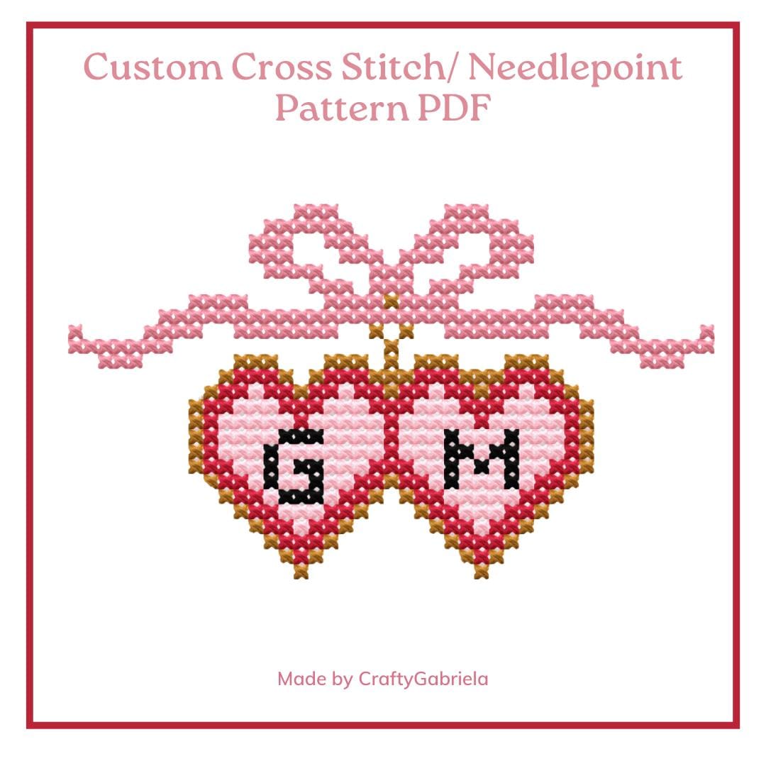 Custom PDF Cross Stitch Locket Pattern – Personalized Heart Locket With ...