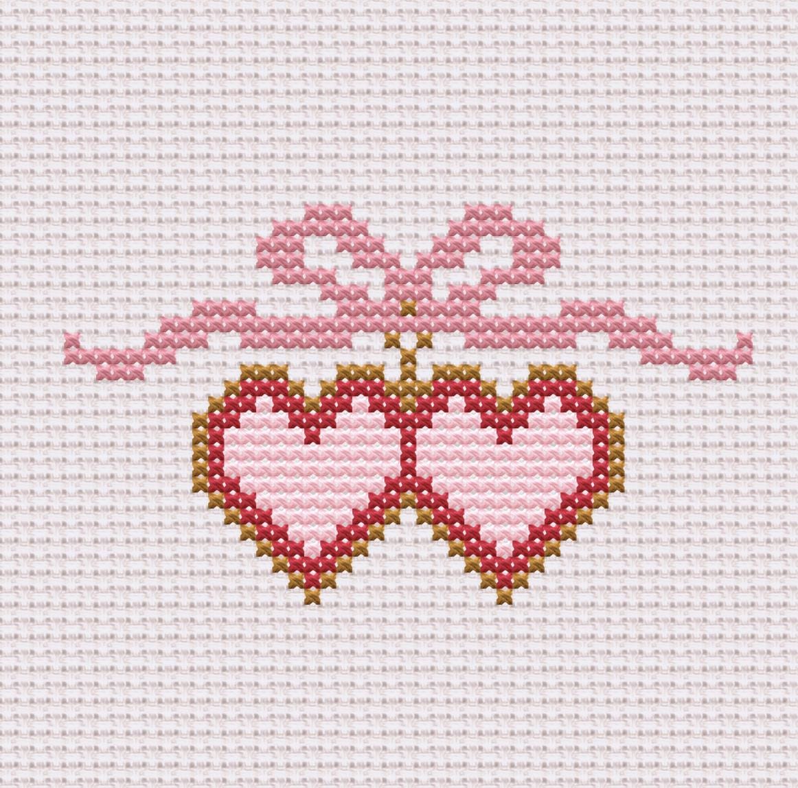 Custom Heart Locket Cross Stitch Pattern: Personalized Initials (PDF ...