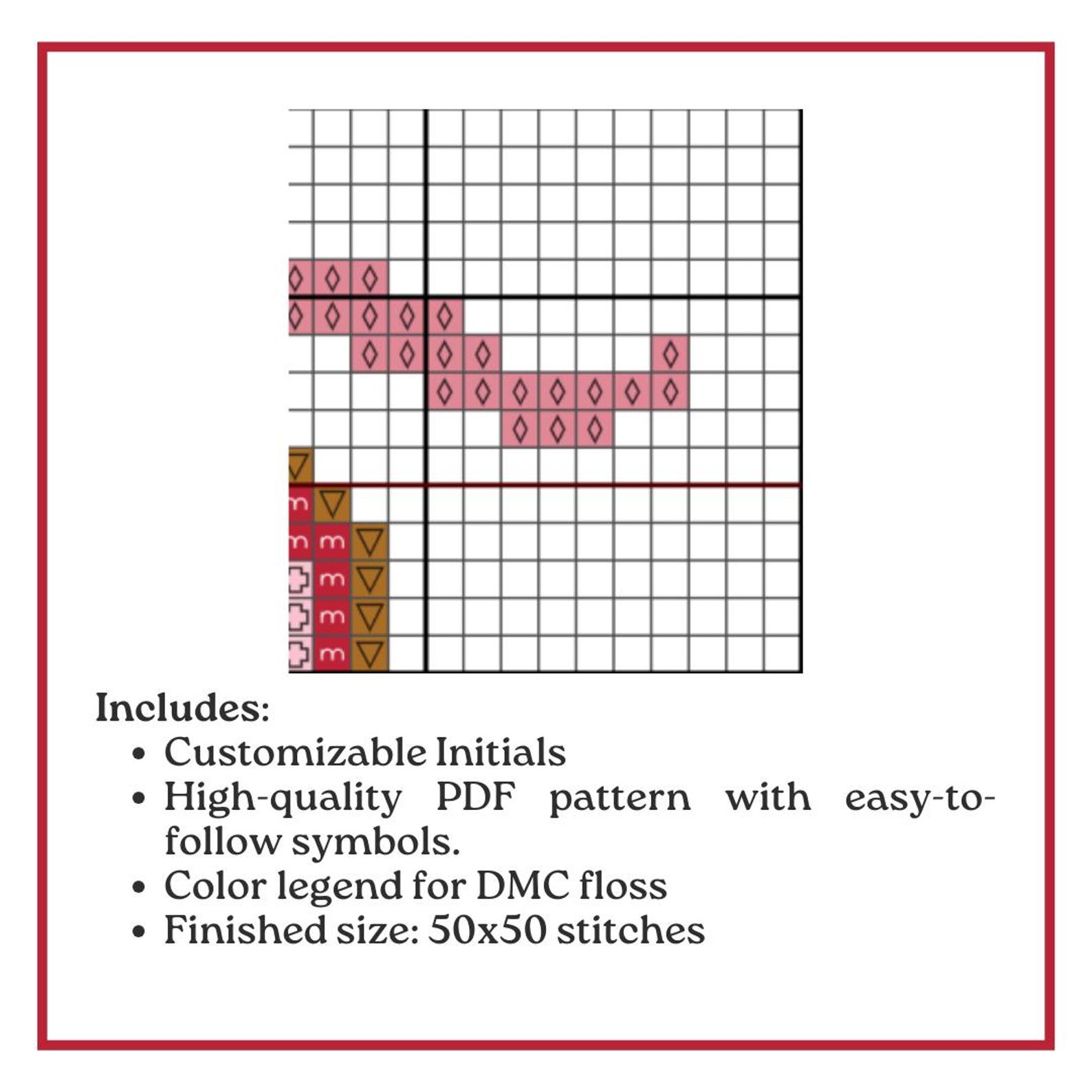 Custom PDF Cross Stitch Locket Pattern – Personalized Heart Locket With ...