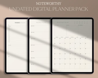 Minimalist Planner, Digital Planner Bundle, Undated Planner, Monthly ...