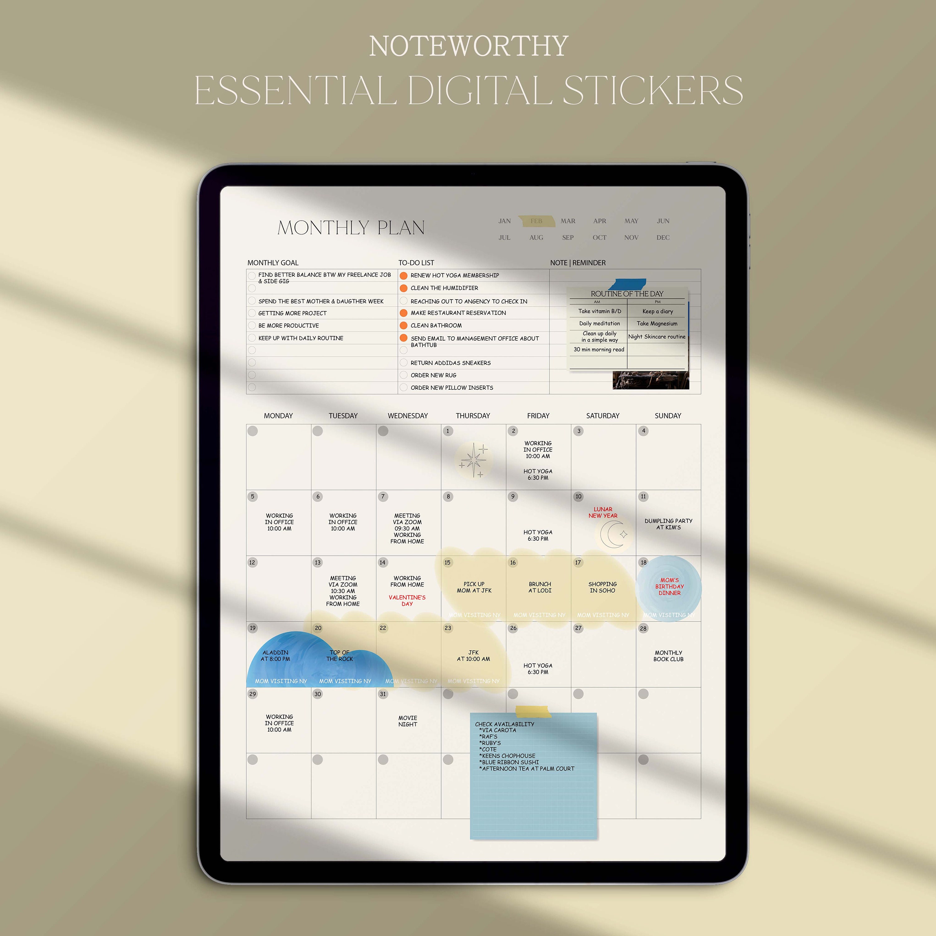 Soft Color DIGITAL STICKERS Goodnotes Stickers Precropped Stickers iPad ...