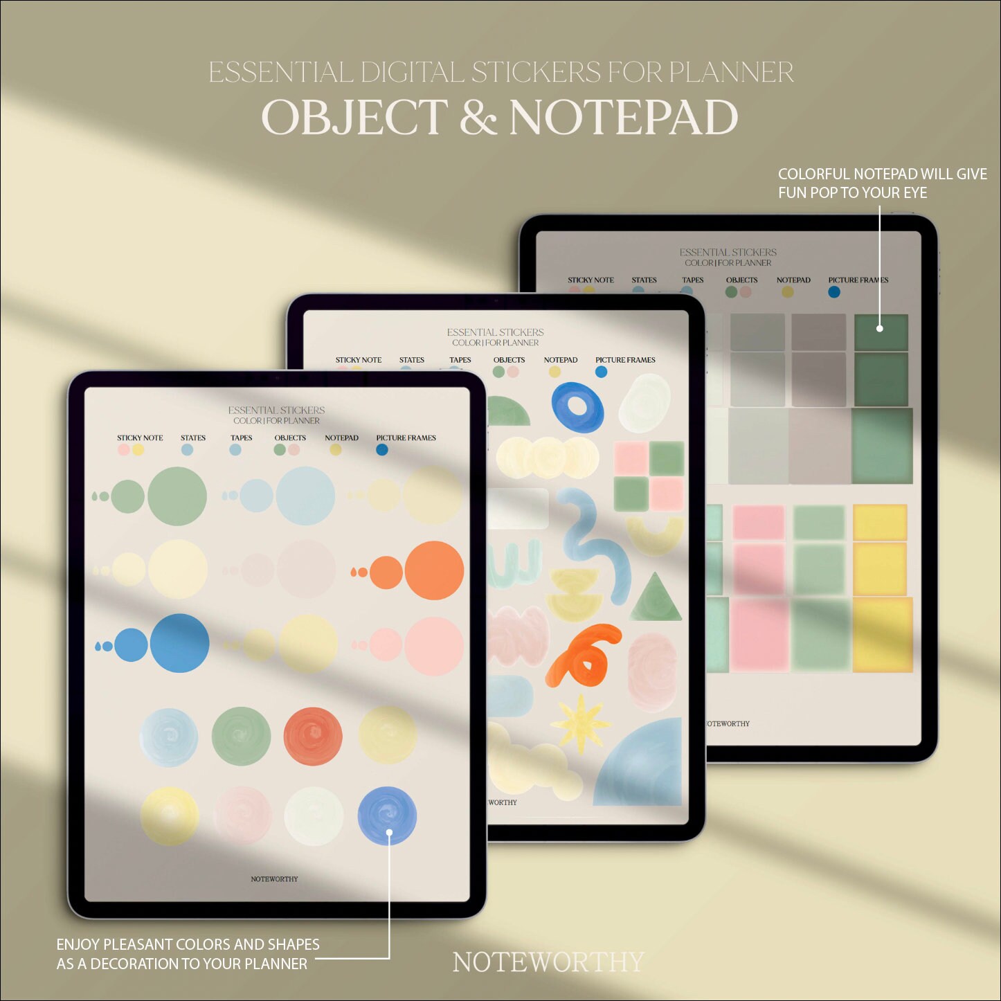 Soft Color DIGITAL STICKERS Goodnotes Stickers Precropped Stickers iPad ...