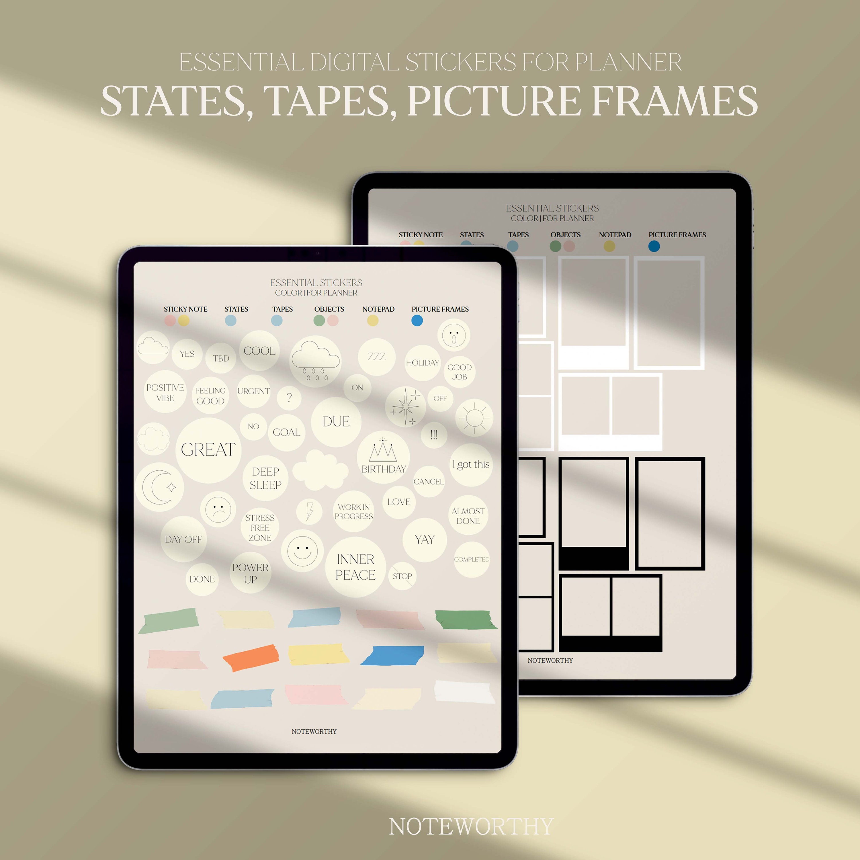 Soft Color DIGITAL STICKERS Goodnotes Stickers Precropped Stickers iPad ...