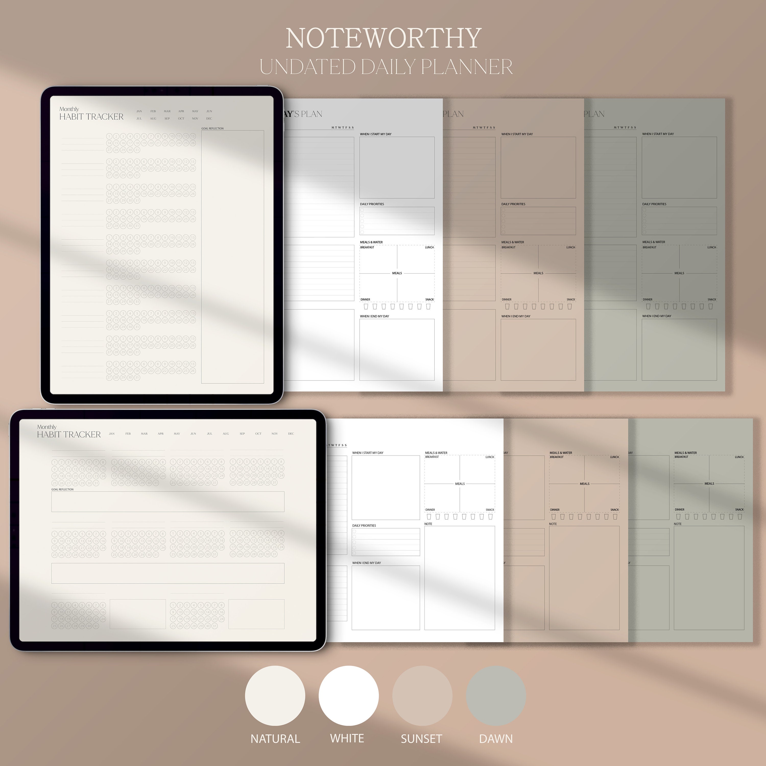Monthly Habit Tracker Digital Planner Template for Goodnotes on Ipad ...