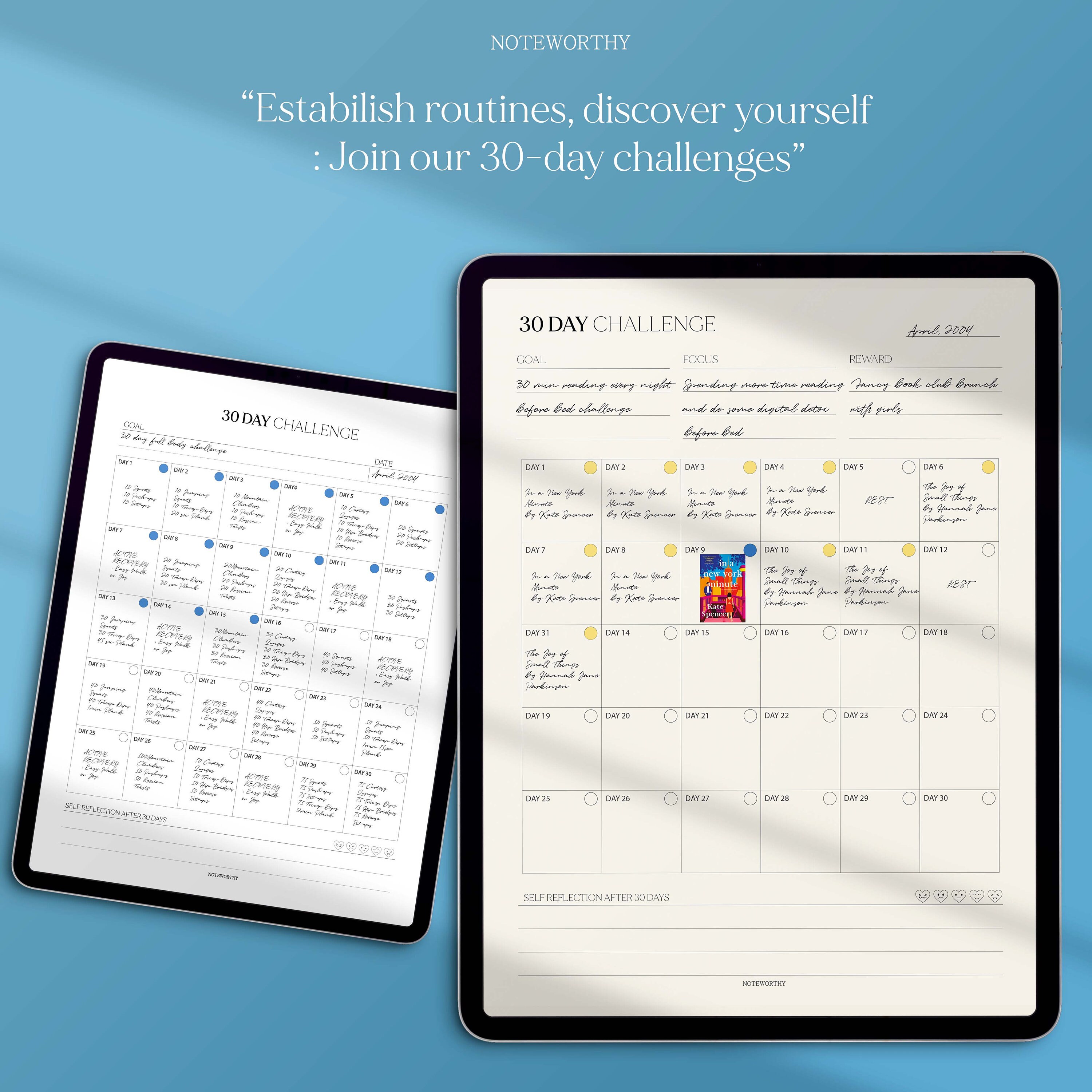 30 DAY CHALLENGE Digital Planner, Goodnotes Planner, Monthly Goal ...