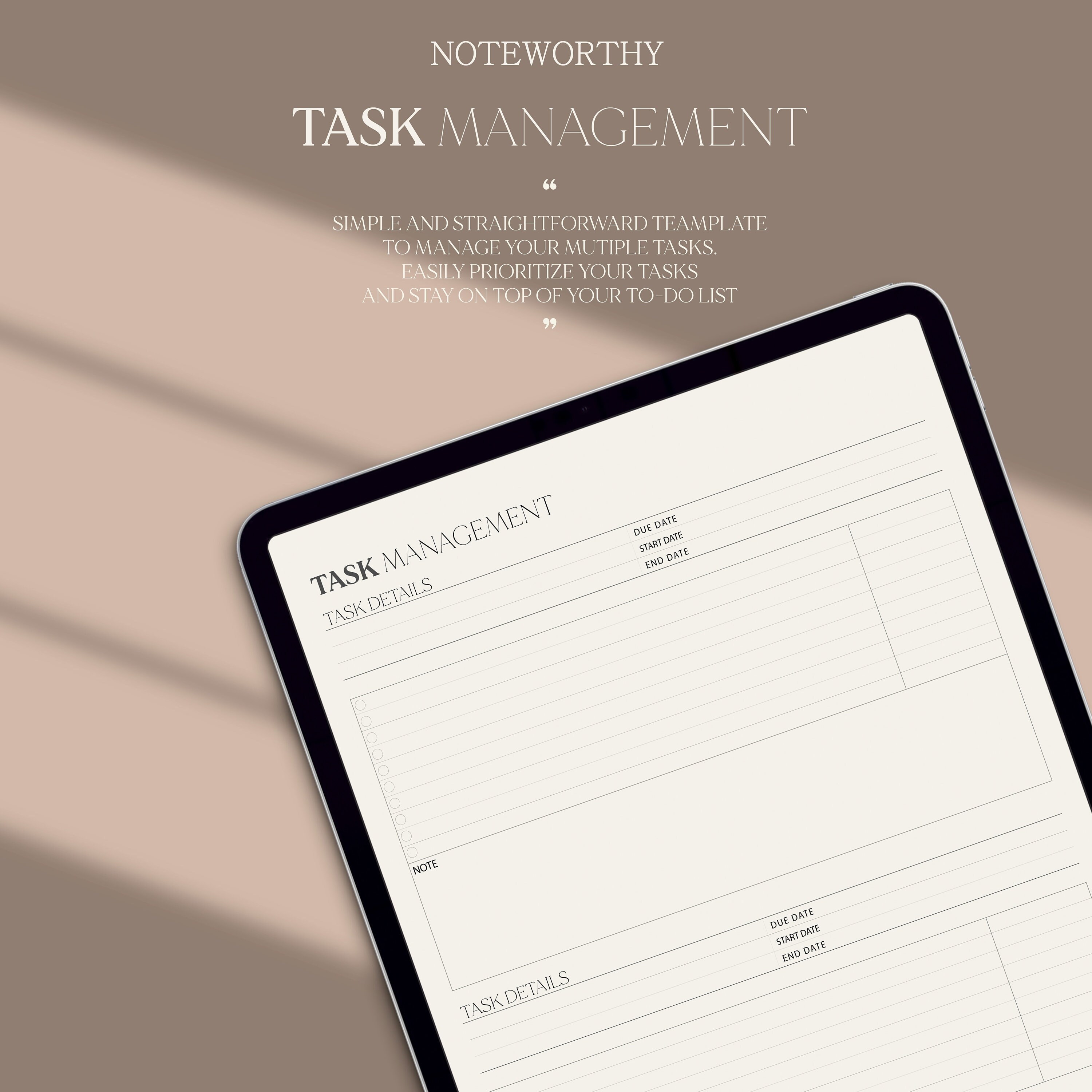 Task Manager Digital Planner Template for Goodnotes on iPad - Etsy