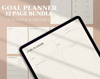 Goal Digital Planner, Goal Setting, Life Productivity Planner Template ...