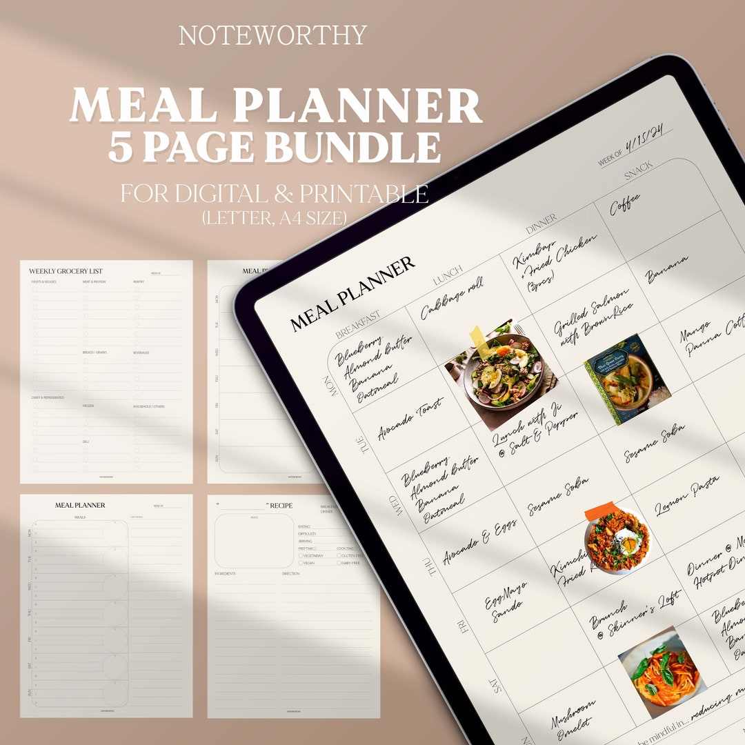 Weekly Meal Planner With Grocery List | Goodnotes Weekly Meal Planner ...