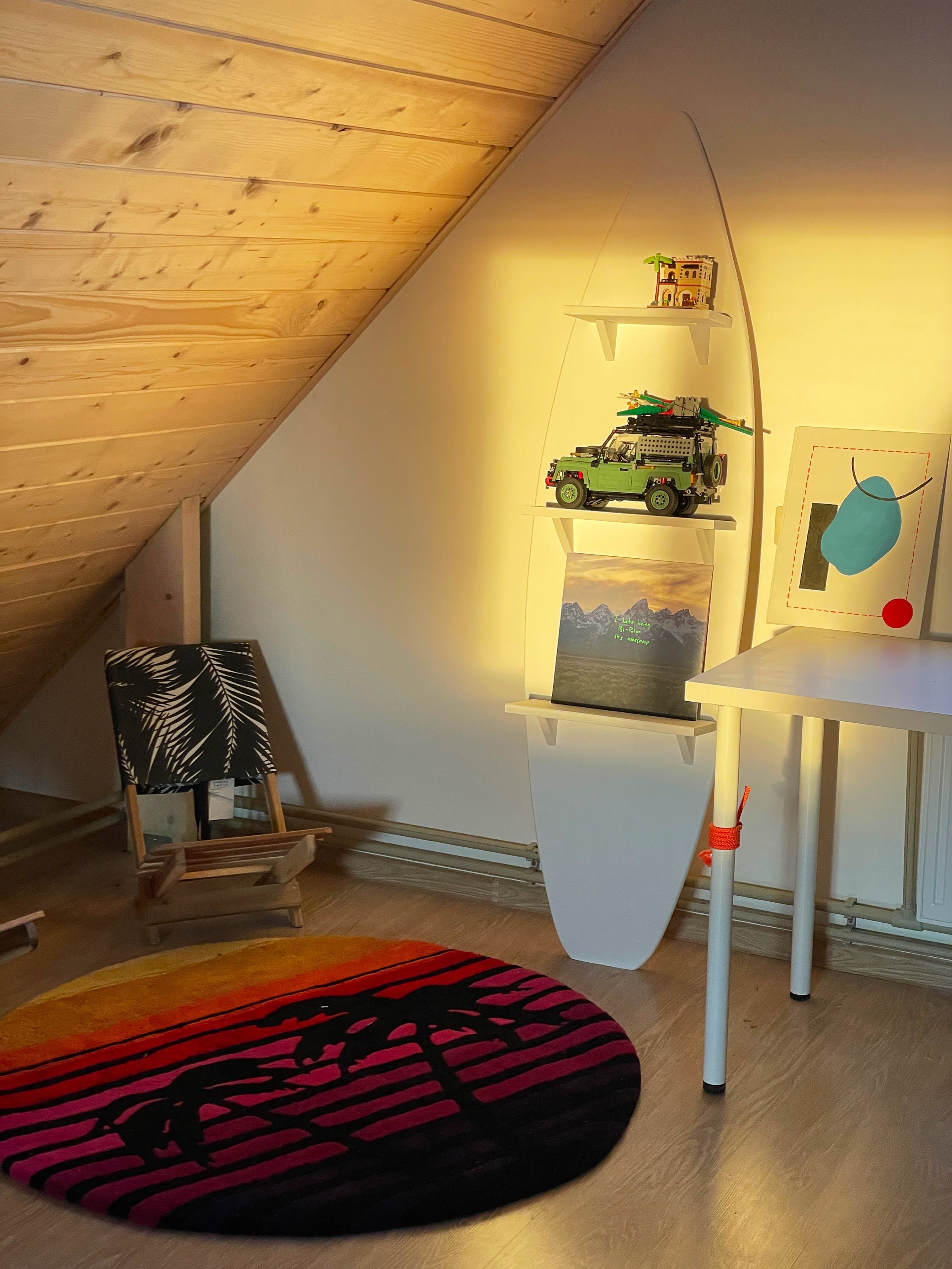 Tropical Sunset Palms Tufted Rug - Etsy