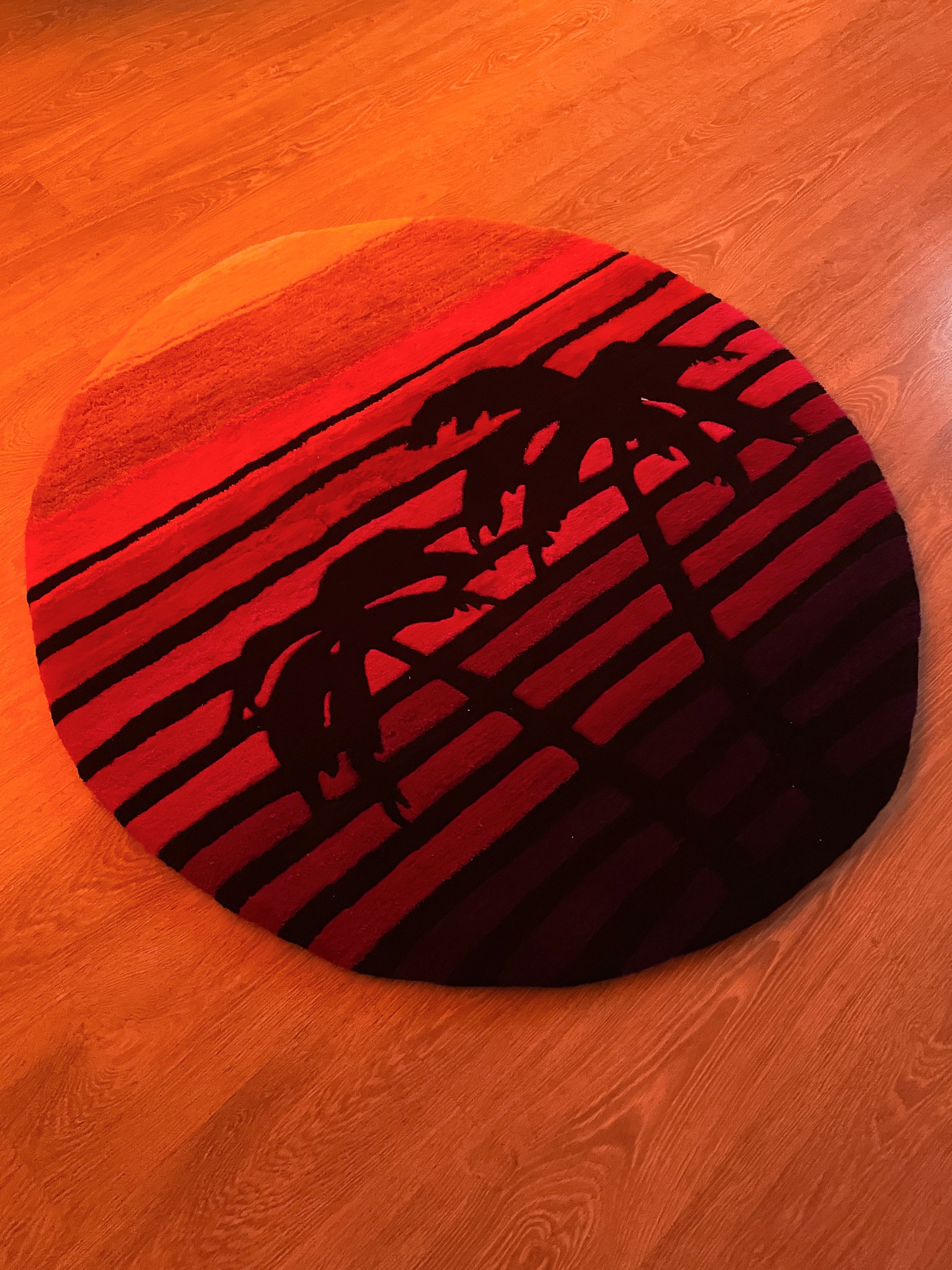 Tropical Sunset Palms Tufted Rug - Etsy