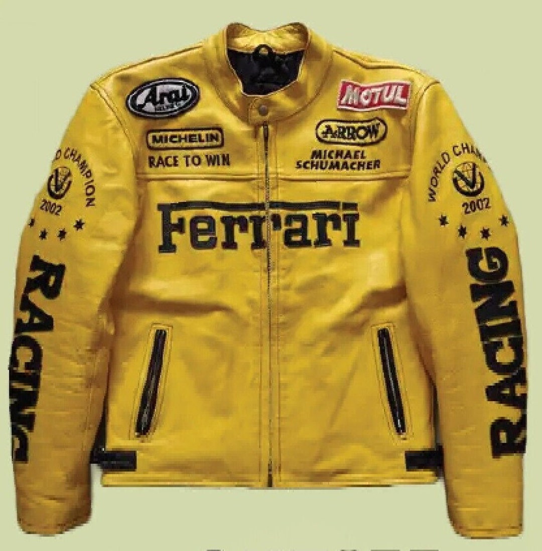 Vintage Ferrari Racing Jacket Racing Ferrari Leather Jacket - Etsy
